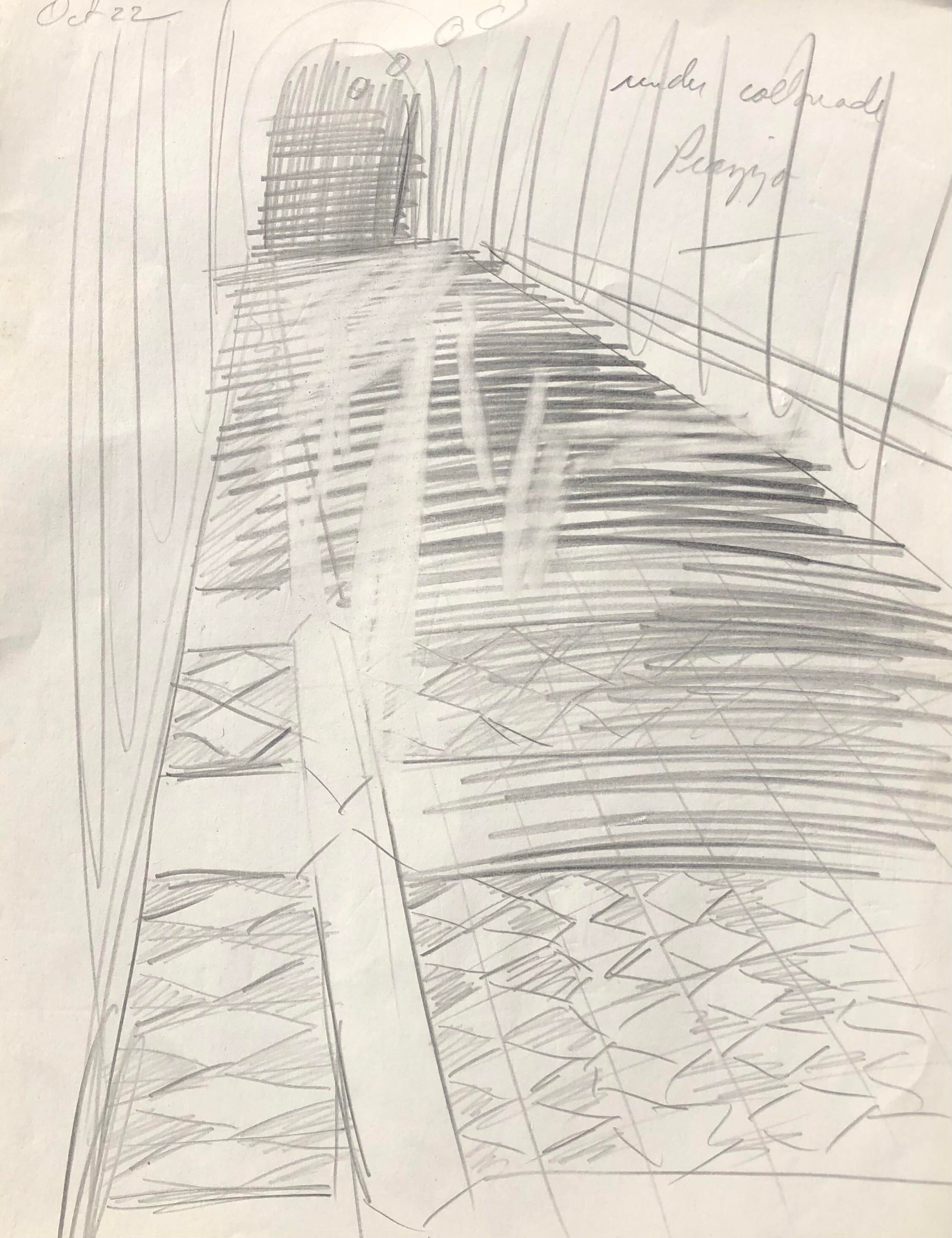 1950s Charles Merrill Mount Venetian Architectural Study Drawing | Chairish