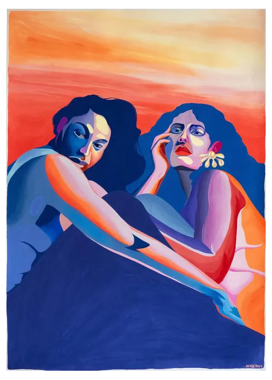 Aurore Amberny, L'océan des tempêtes, 2021, Gouache | Chairish