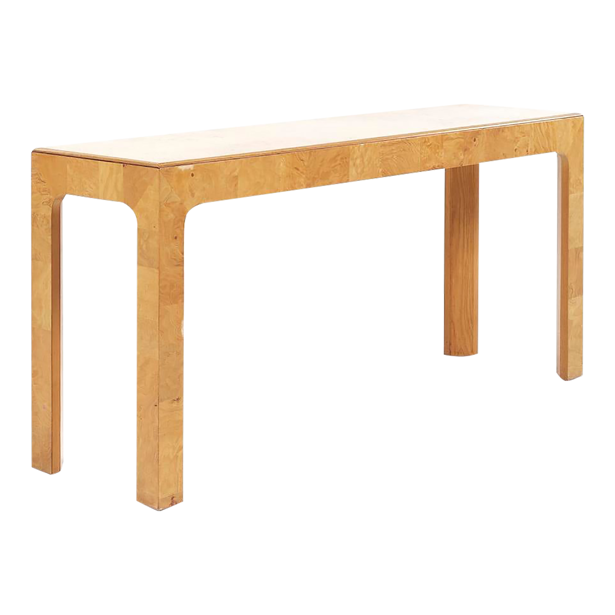 Henredon Scene II Mid Century Burlwood Console Table | Chairish