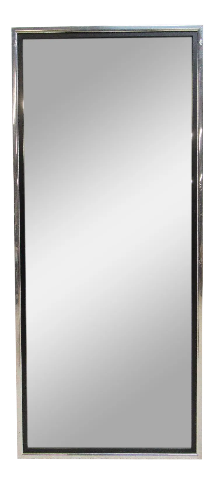 Mid-Century Chrome Hanging Wall Mirror | Chairish
