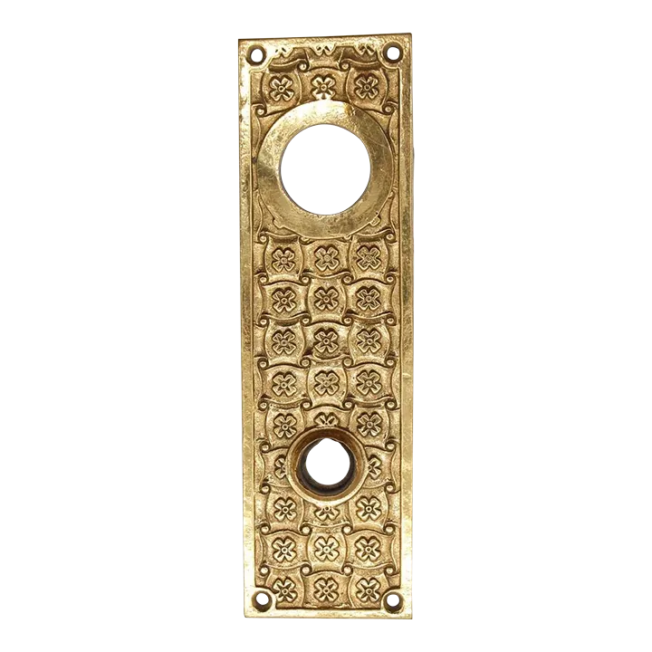 Mid 20th Century 7.875 In. Polished Bronze Entry Door Back Plate | Chairish