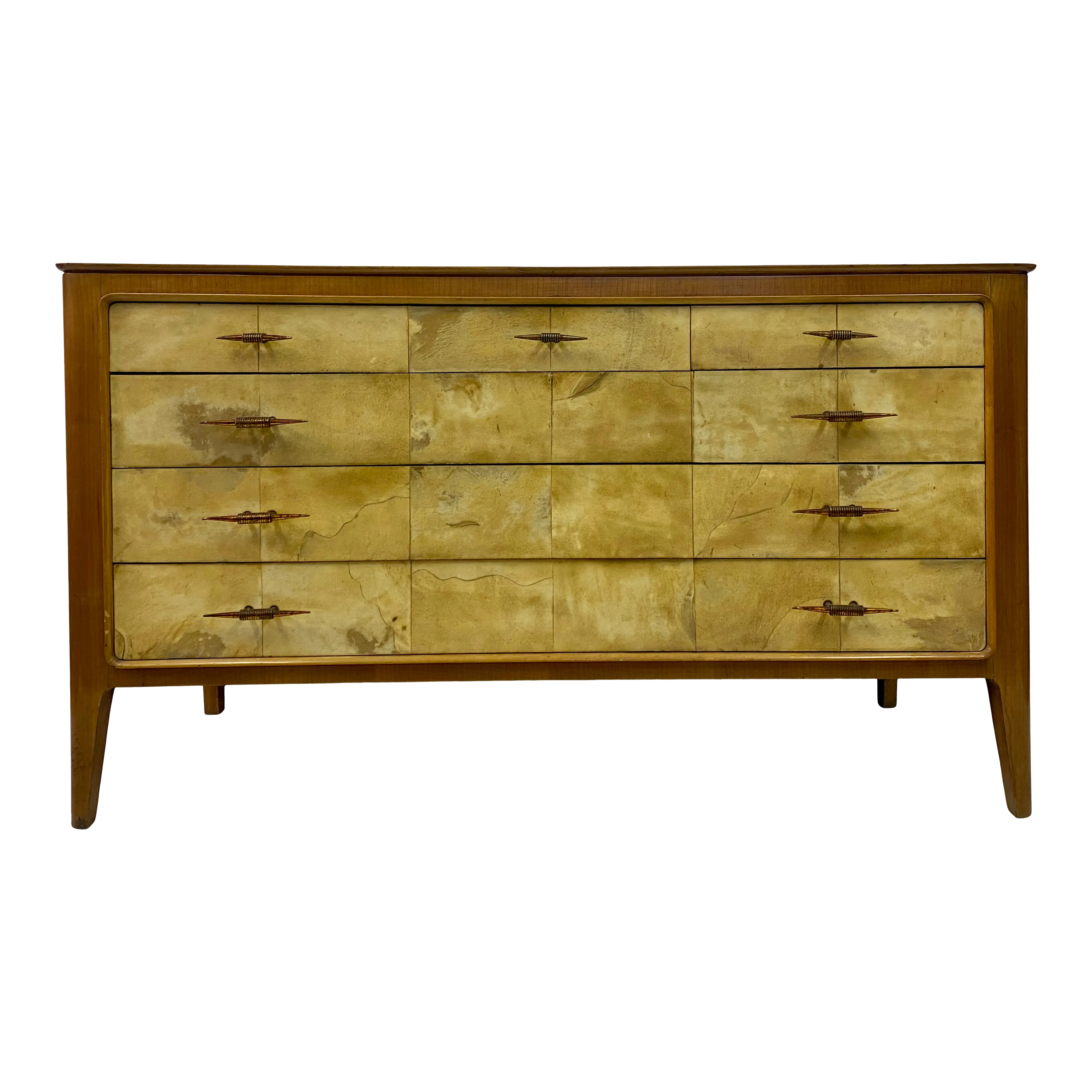 Italian Parchment and Cherrywood Chest of Drawers, 1950s | Chairish