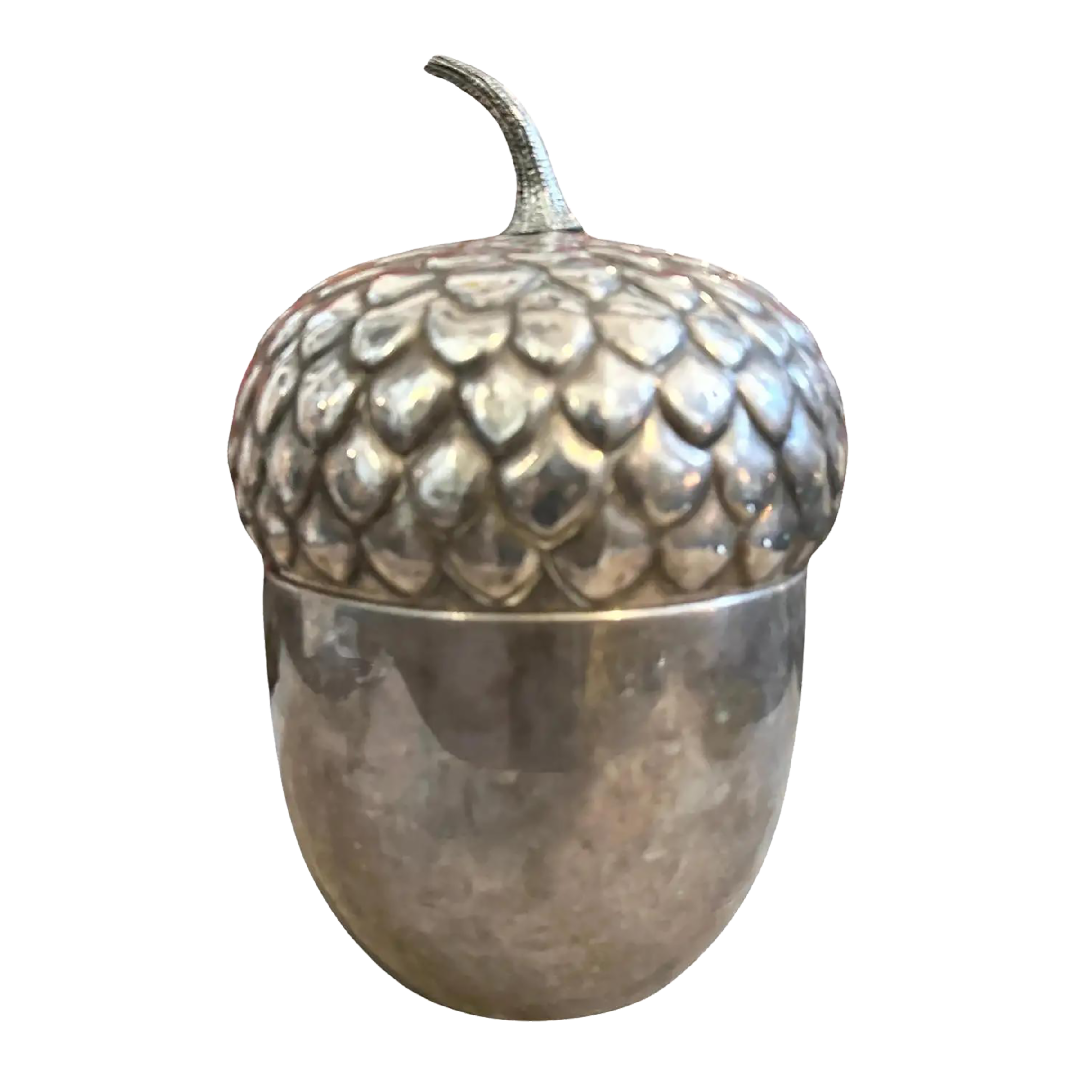 1970s Modernist Silver Plated Acorn Shaped Ice Bucket by Teghini ...