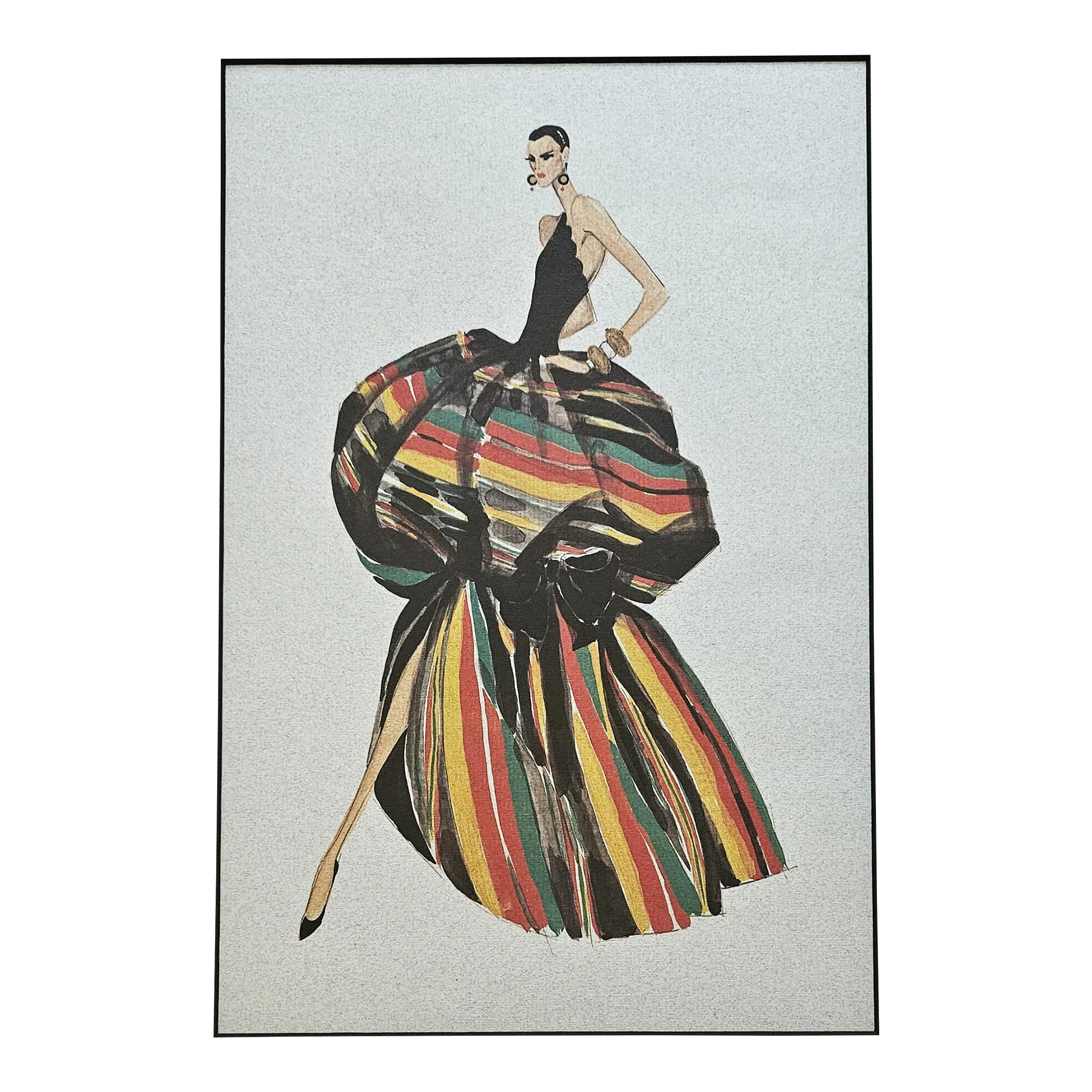 1980s Vintage Valentino Evening Dress Fashion Design Print, Matted ...