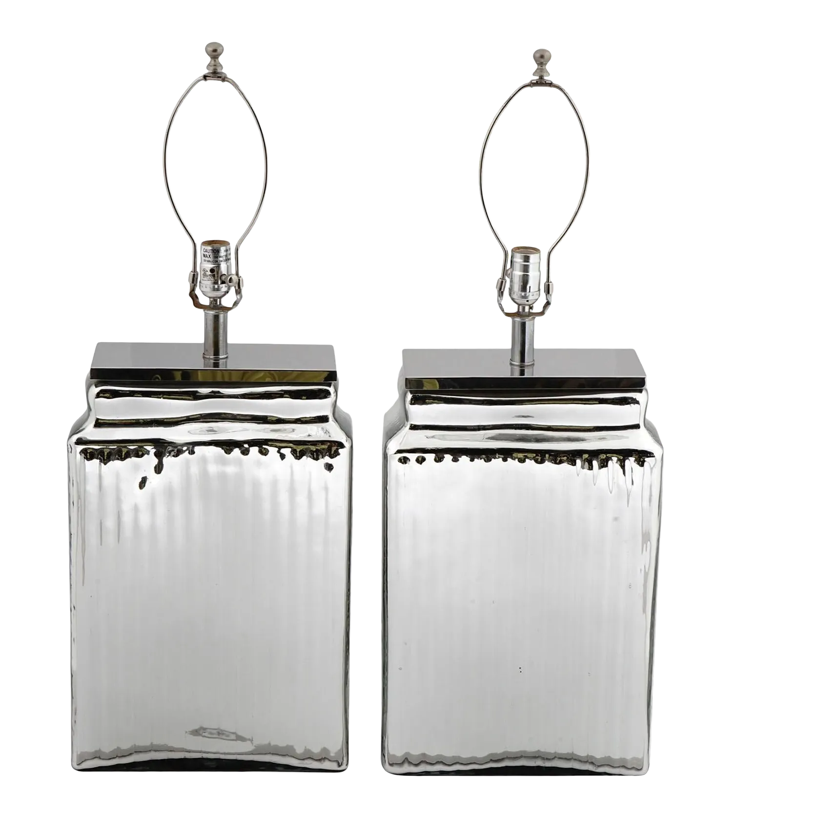 Vintage Mercury Glass Table Lamps A Pair Chairish