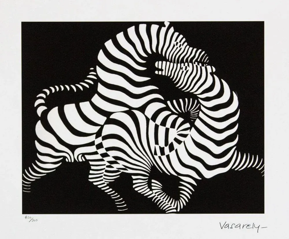 1980s Original Victor Vasarely Op Art Limited Edition Lithograph | Chairish