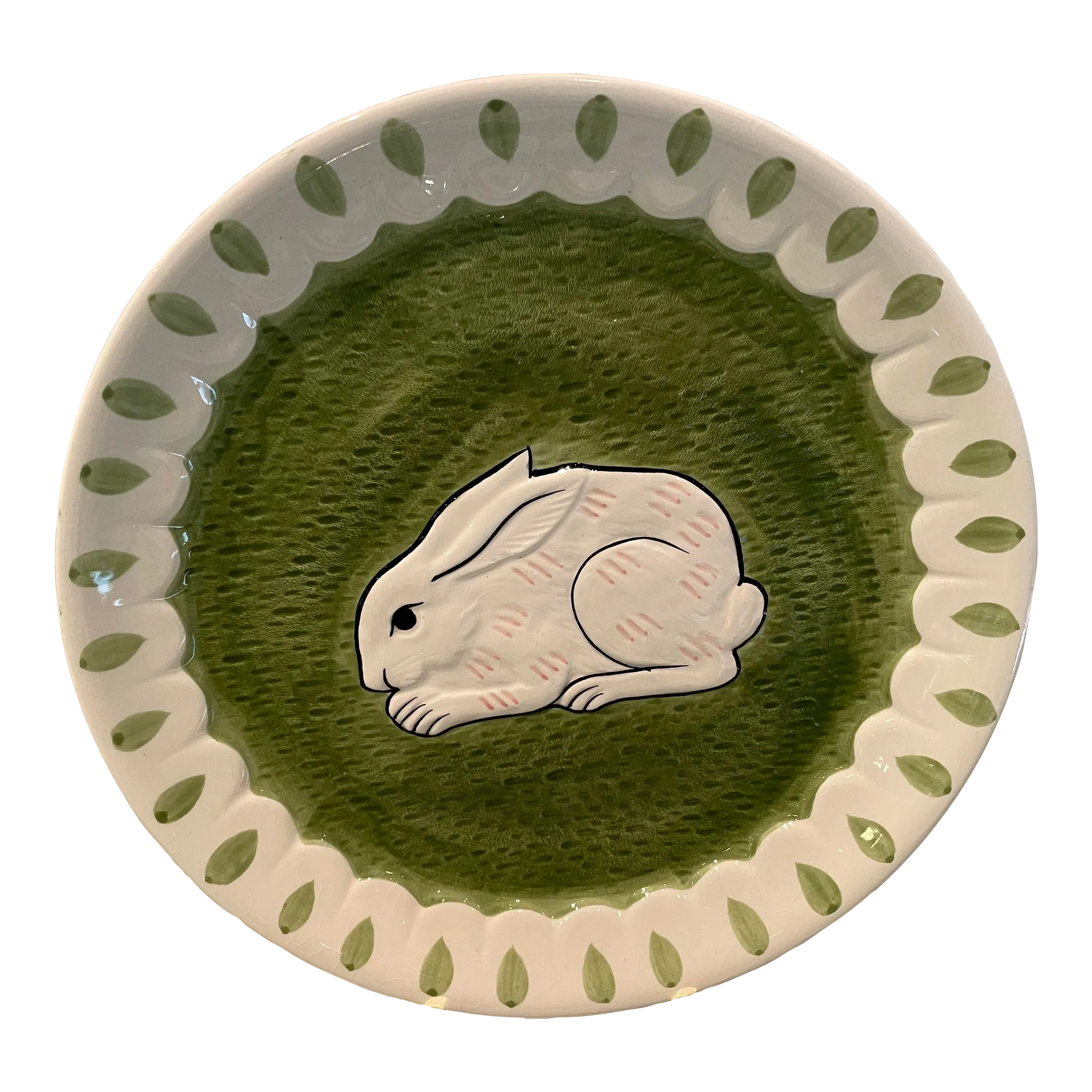 Set of Eight Rabbit Motif Luncheon Plates | Chairish