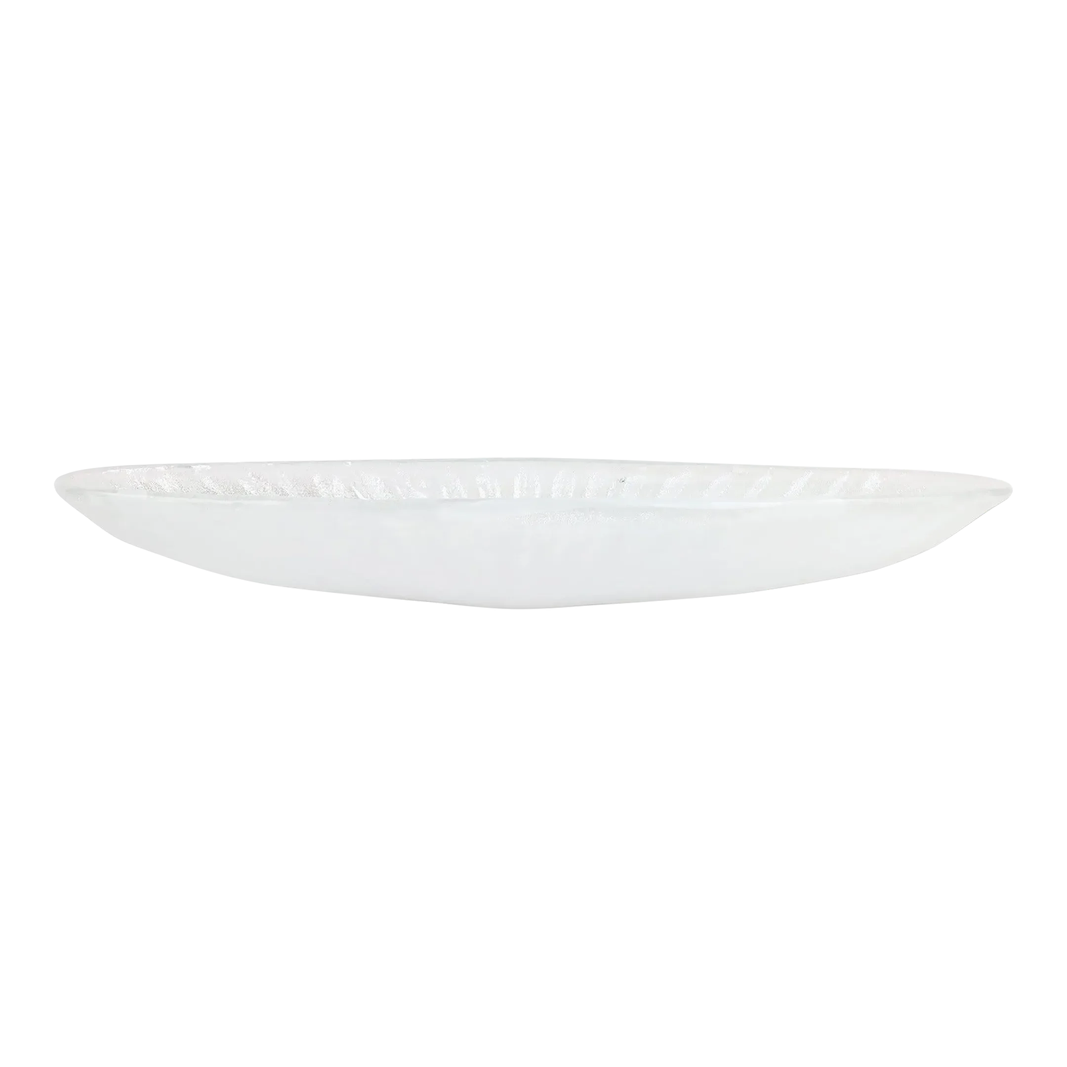 VIETRI Onda Wave Glass White Long Oval Bowl | Chairish