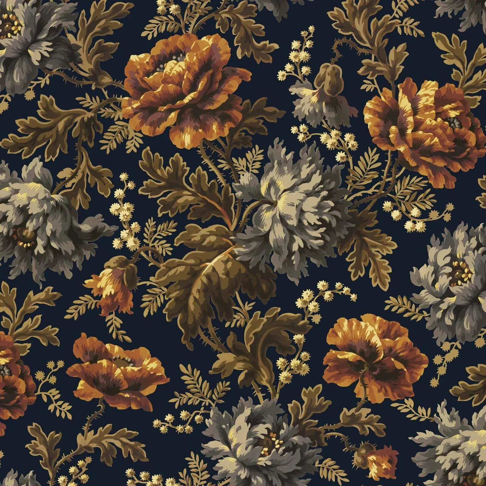 Opia Wallpaper - Midnight, Sample | Chairish