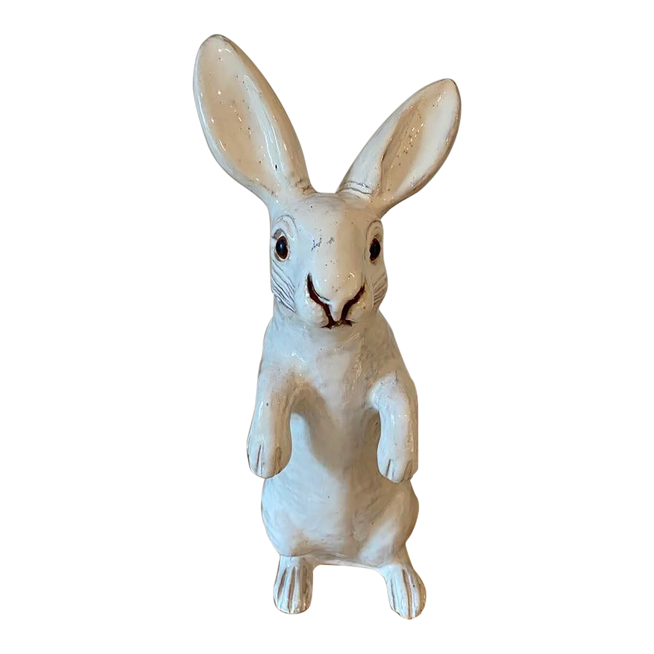 Vintage Faience Majolica French Bunny Rabbit, Large | Chairish