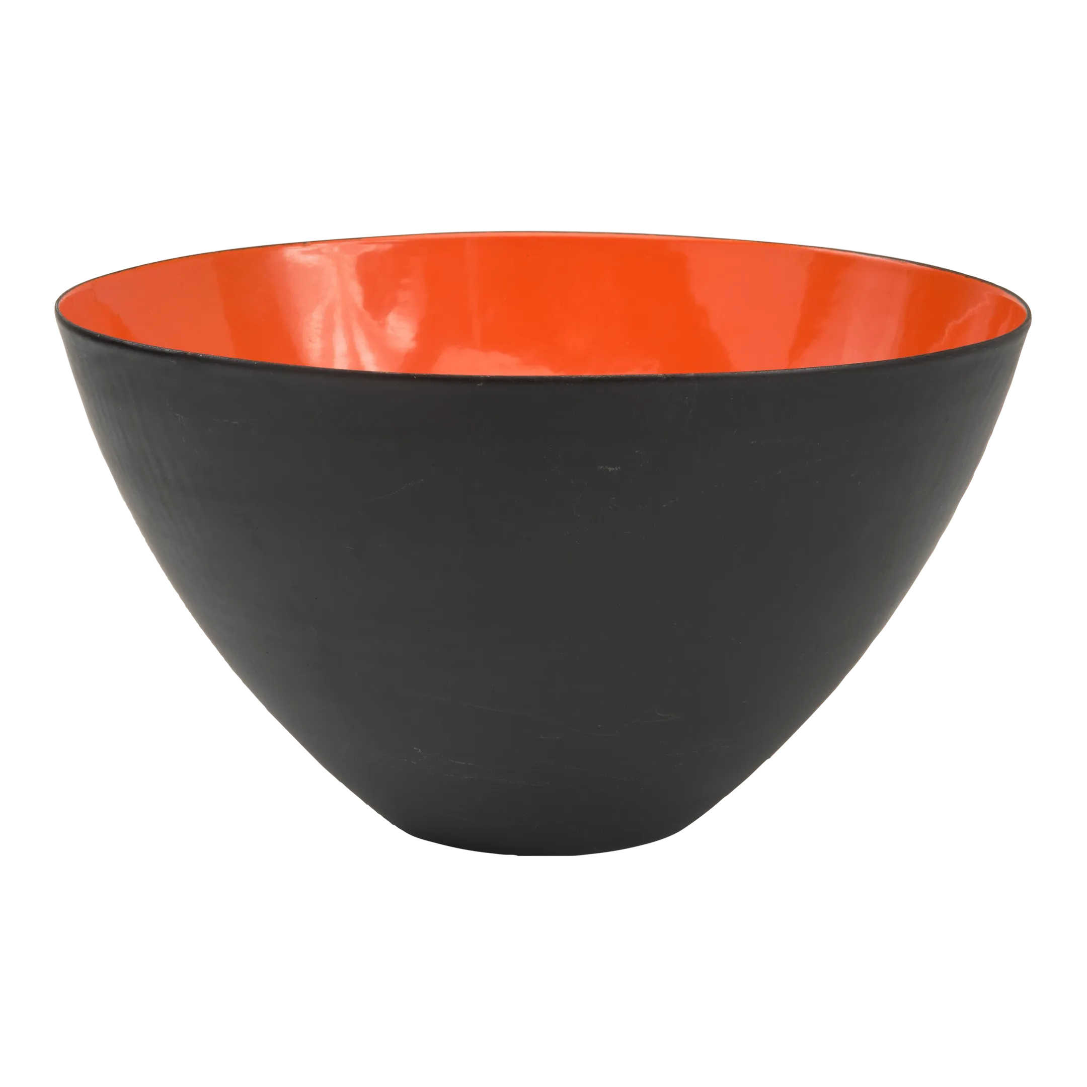 Large Red Orange Black Krenit Bowl Vintage Denmark Enamel Herbert ...
