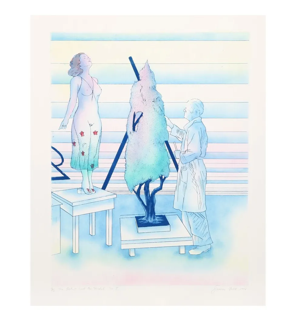 Susan Hall "The Artist and the Model No 1" Etching | Chairish