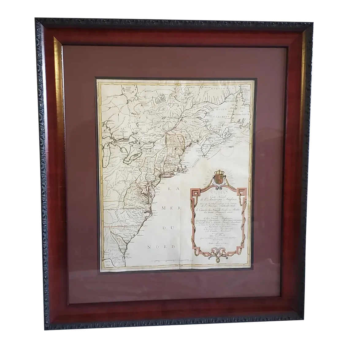 1760 Map of North America, Framed | Chairish