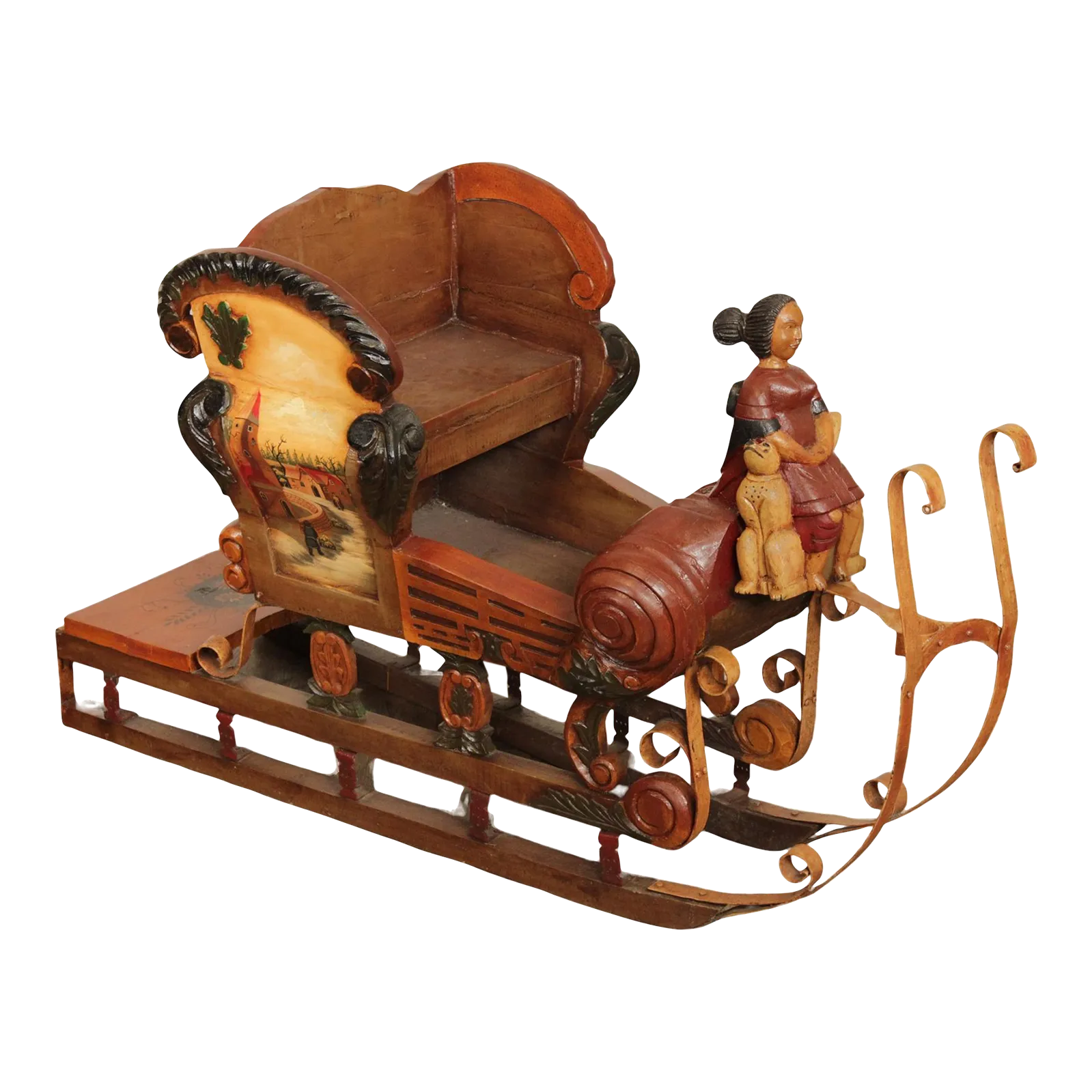 Mid 20th Century German Folk Art Children's or Miniature Sleigh | Chairish
