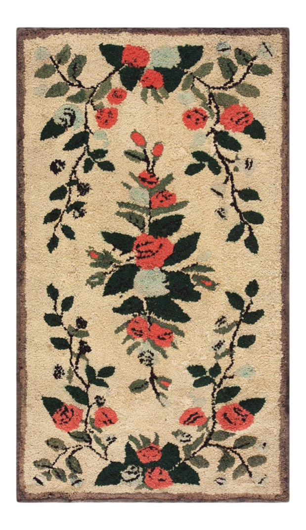 Vintage American Hooked Rug 2'5" X 4'8" | Chairish