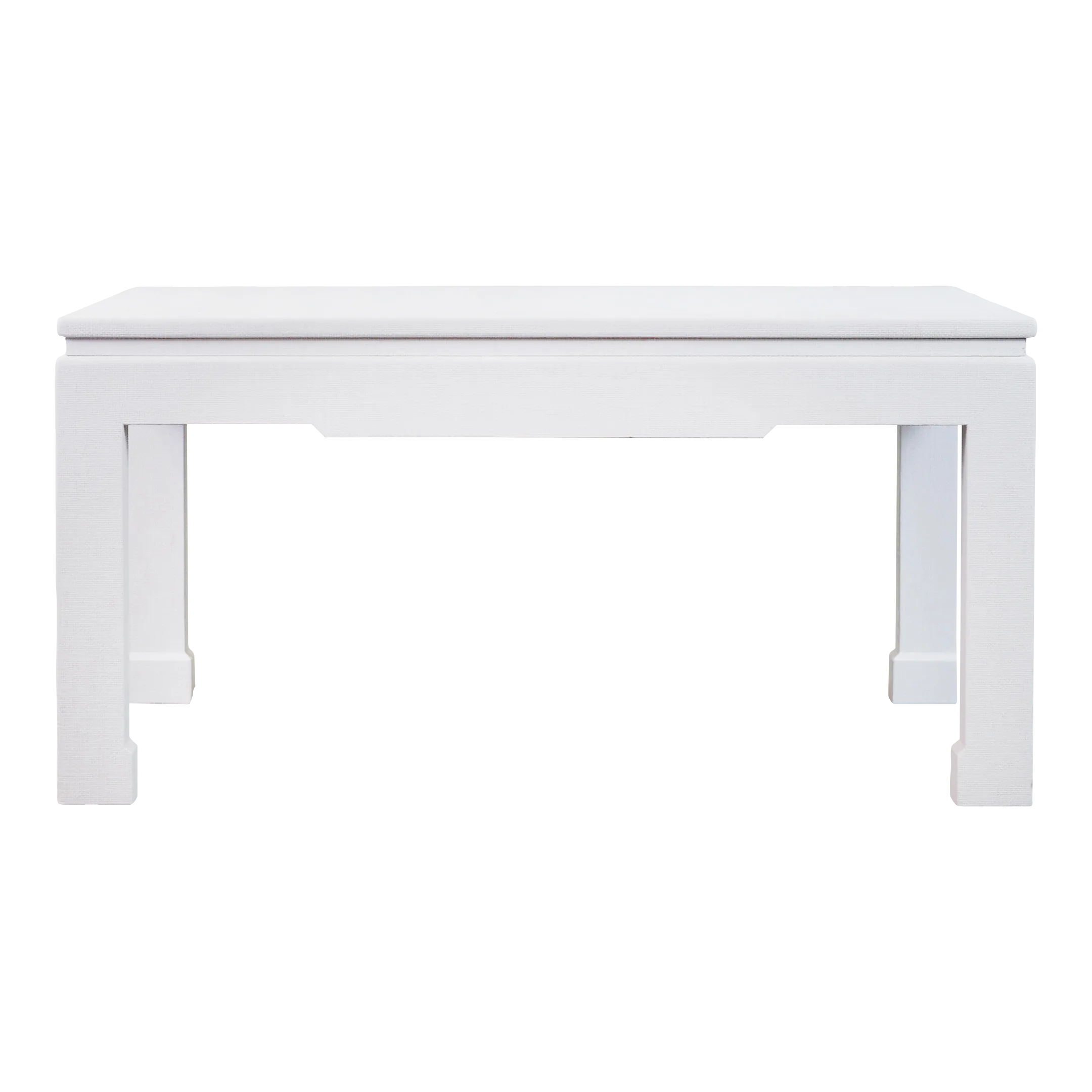 Carl Springer Style White Raffia Coffee Table in Modern Ming Legs ...