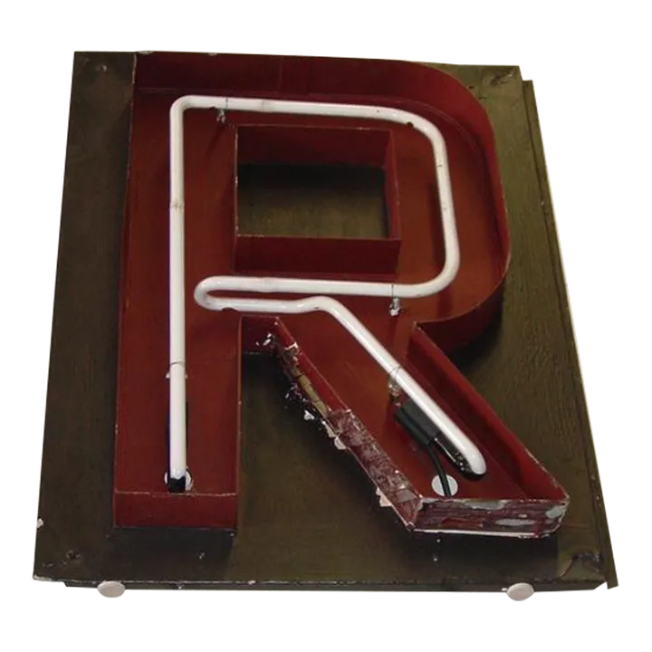 Large Vintage Neon Marquee Letter "R" From Pan American Auditorium ...