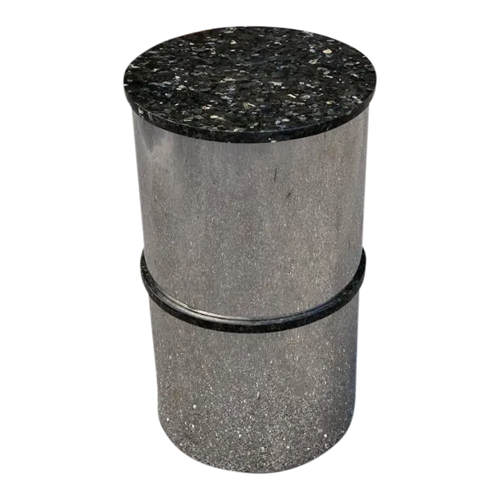 Chrome & Marble Drum Cylinder Dining Table Base | Chairish