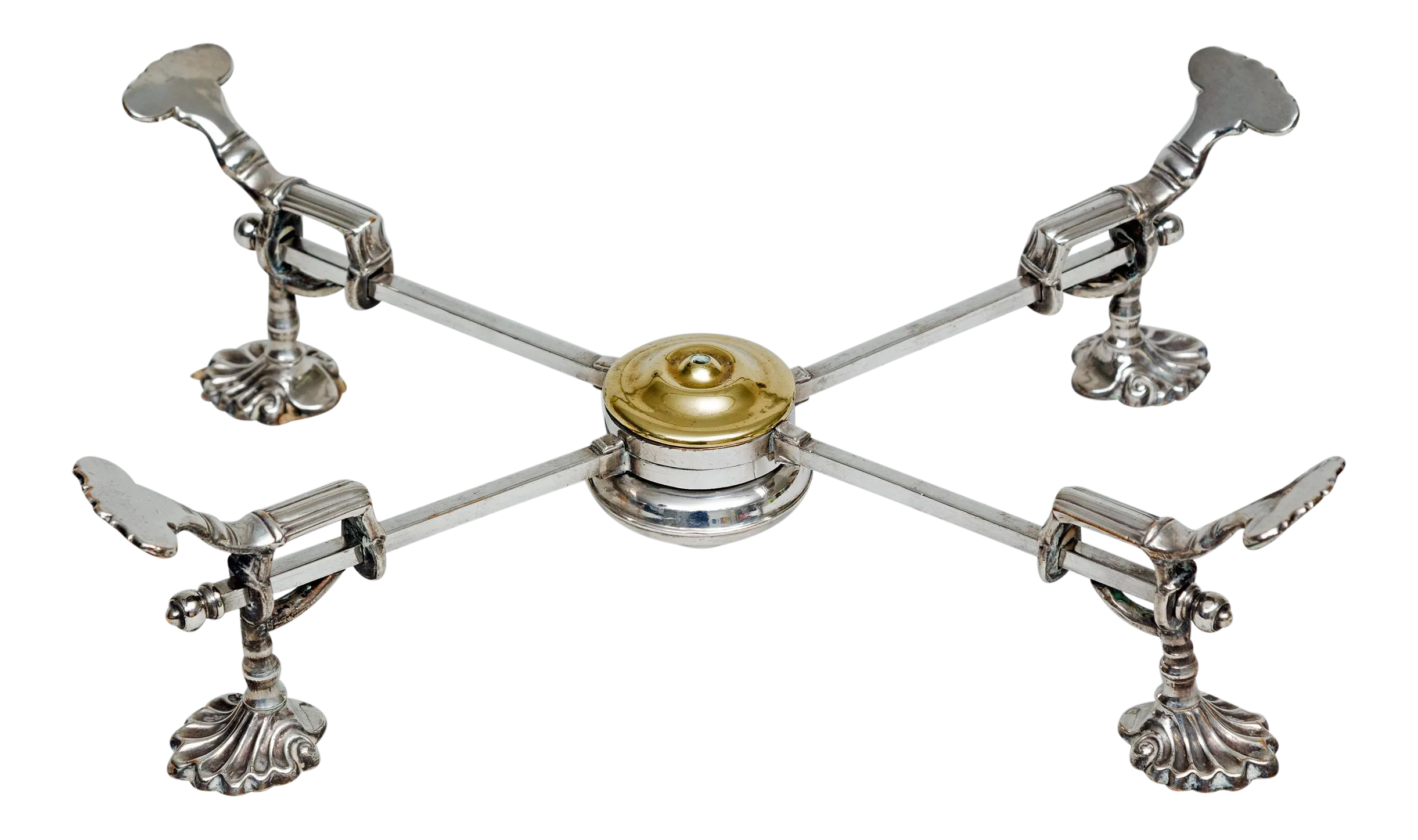Georgian Sheffield Plate Dish Cross Stand | Chairish