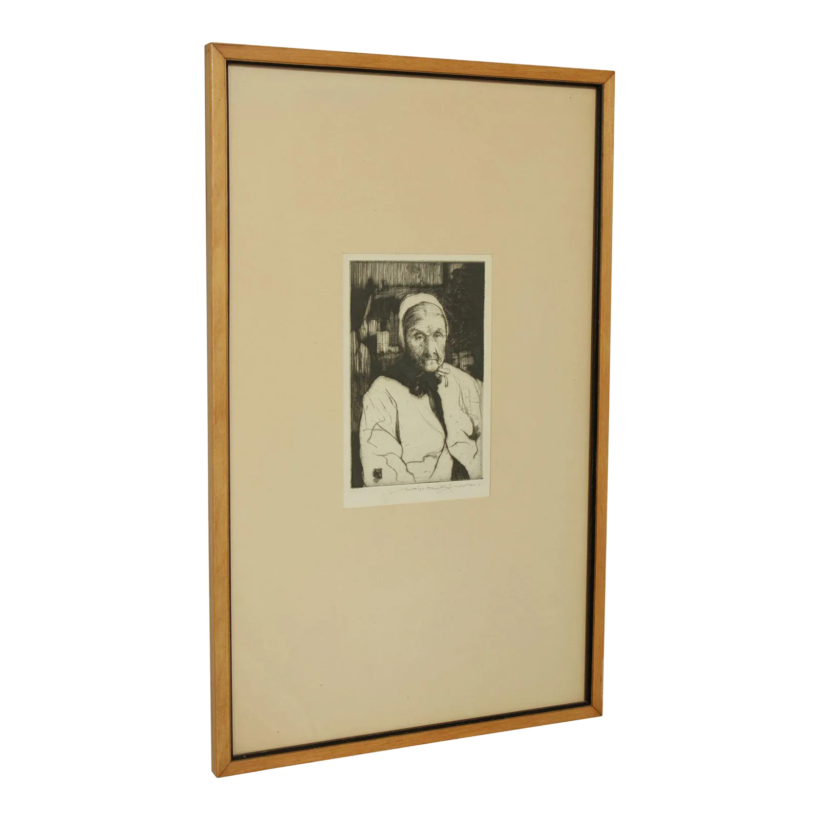 1960s Portrait of Woman Etching | Chairish