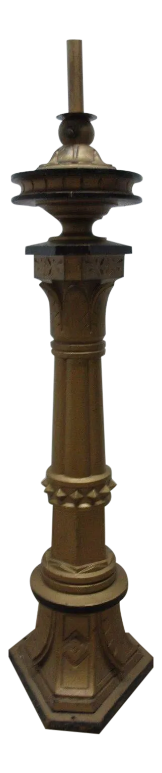 Antique Victorian Masonic Mason Taper Pole Lamp | Chairish