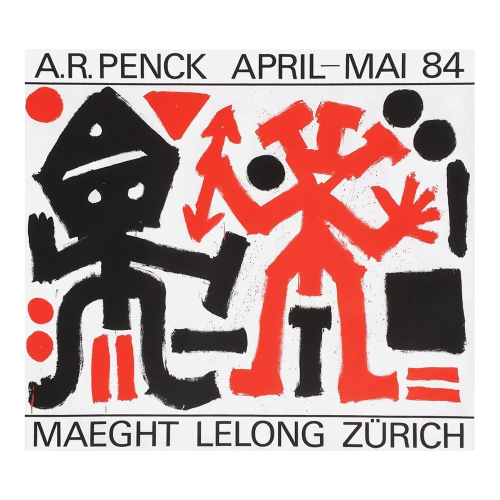 1984 A. R. Penck Maeght Lelong Zürich Exhibition Poster | Chairish