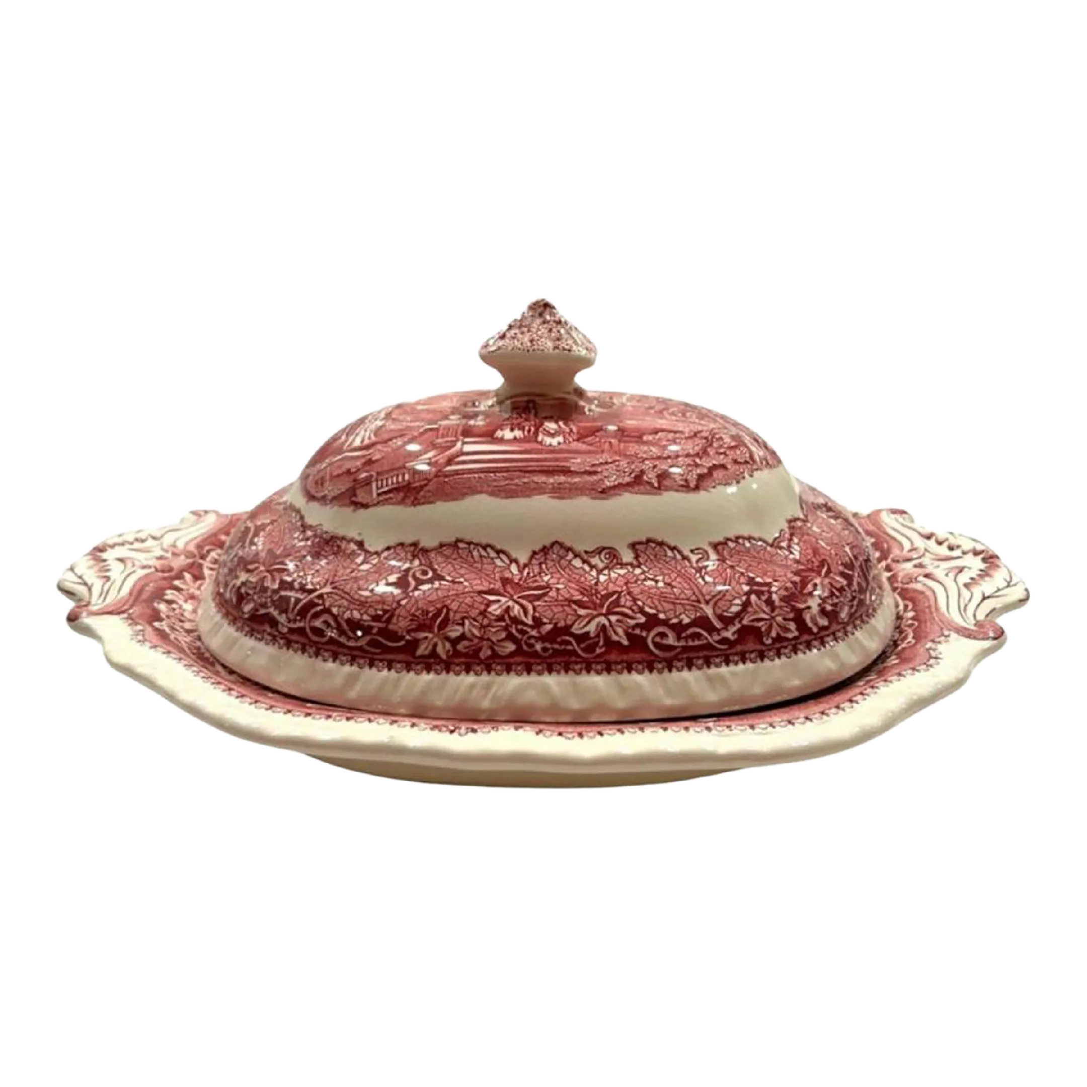 Vintage 1950’s Mason’s Red “Vista” Ironstone Transferware Serving Bowl ...