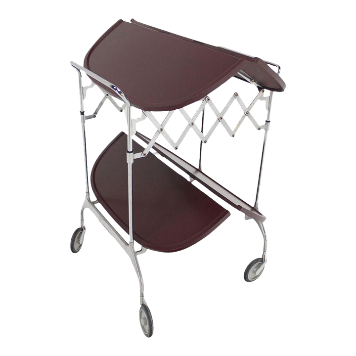 Mid-Century Modern Folding Stow Away Serving Cart Table on Wheels by ...
