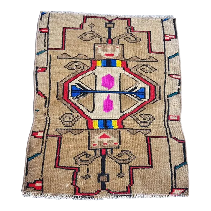 1950s Colorful Nomadic Wool Rug | Chairish