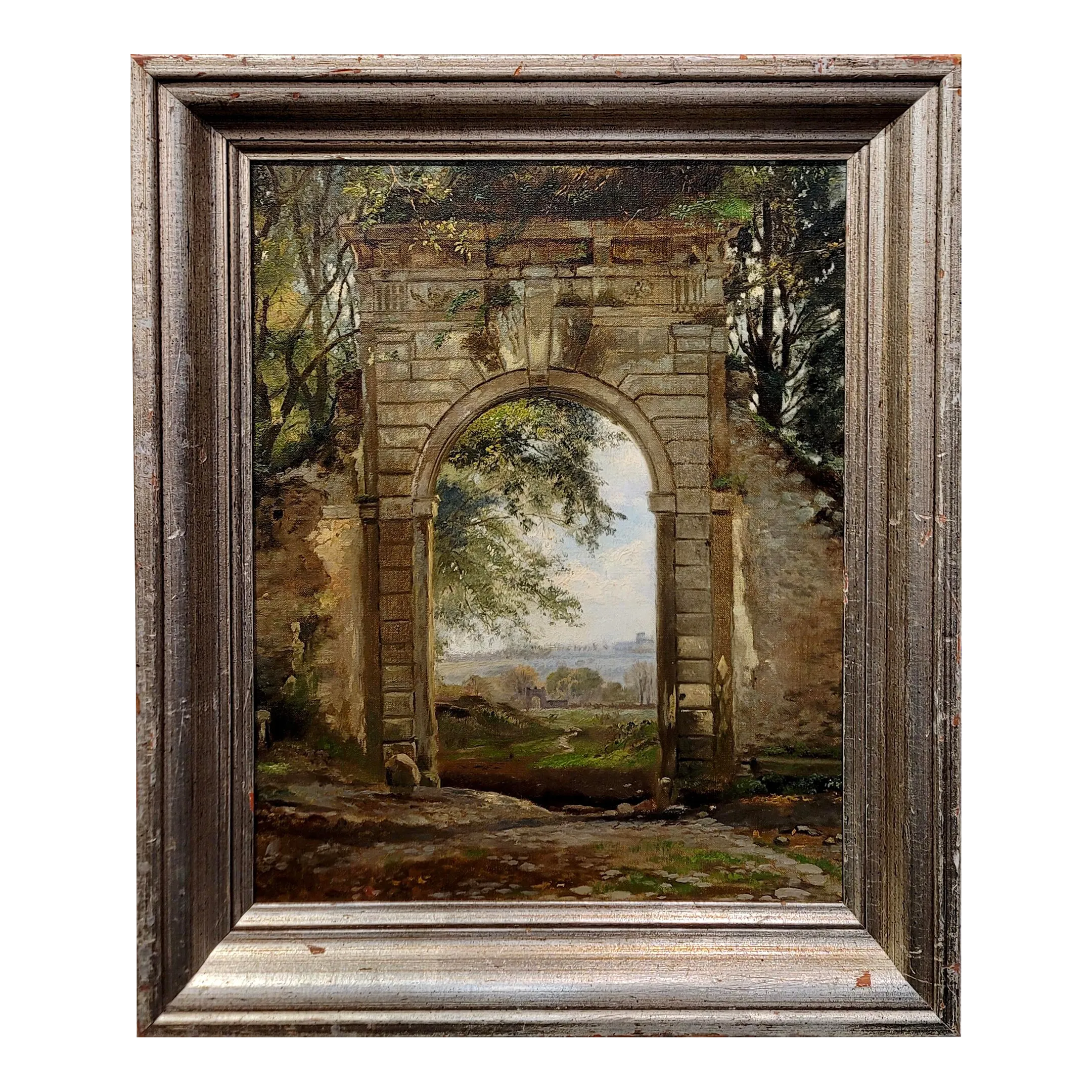 Edward Custer - Porta Romana in Albano Italy -19th Century Oil Painting ...