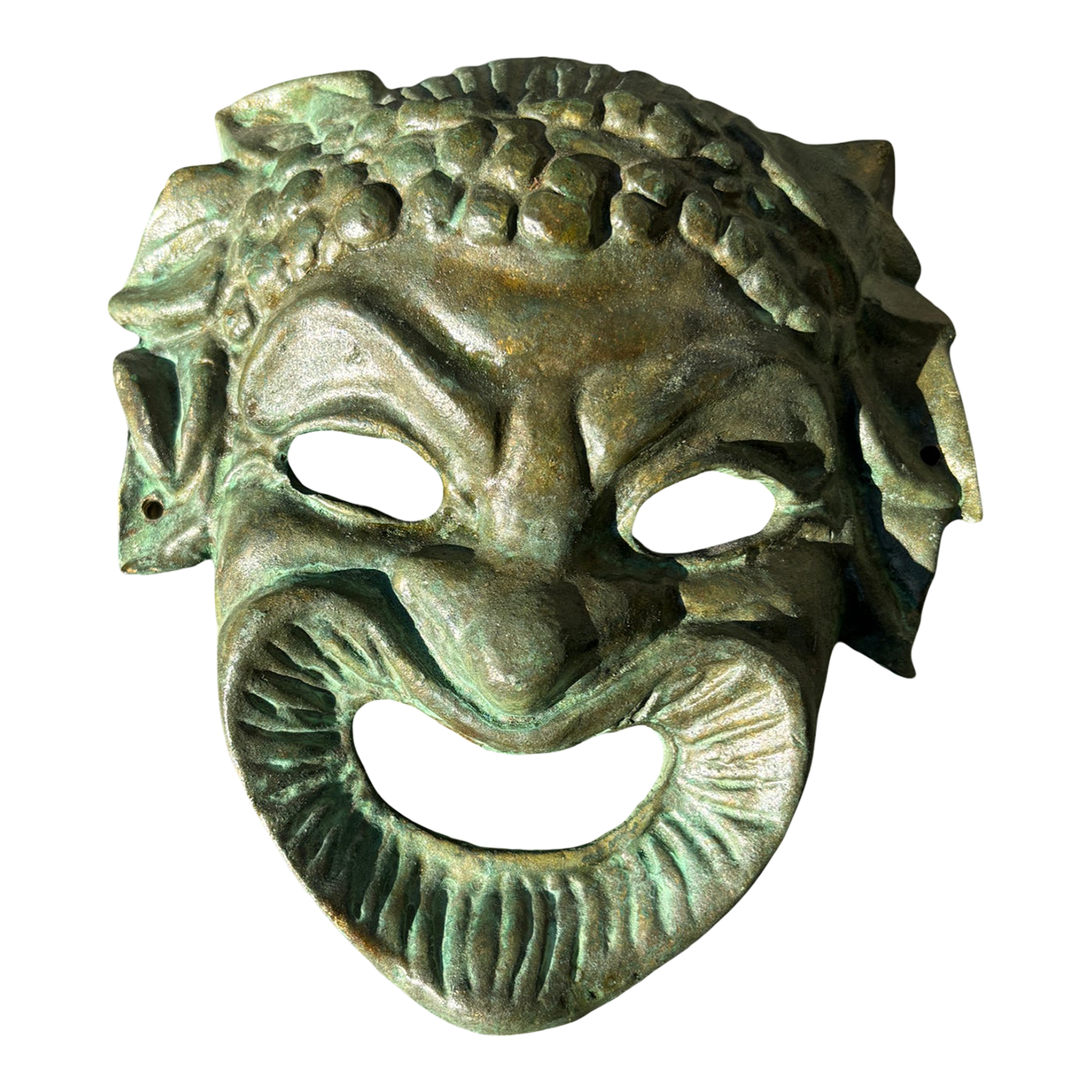 1970s Greek Roman Bronze Dionysus Mask | Chairish