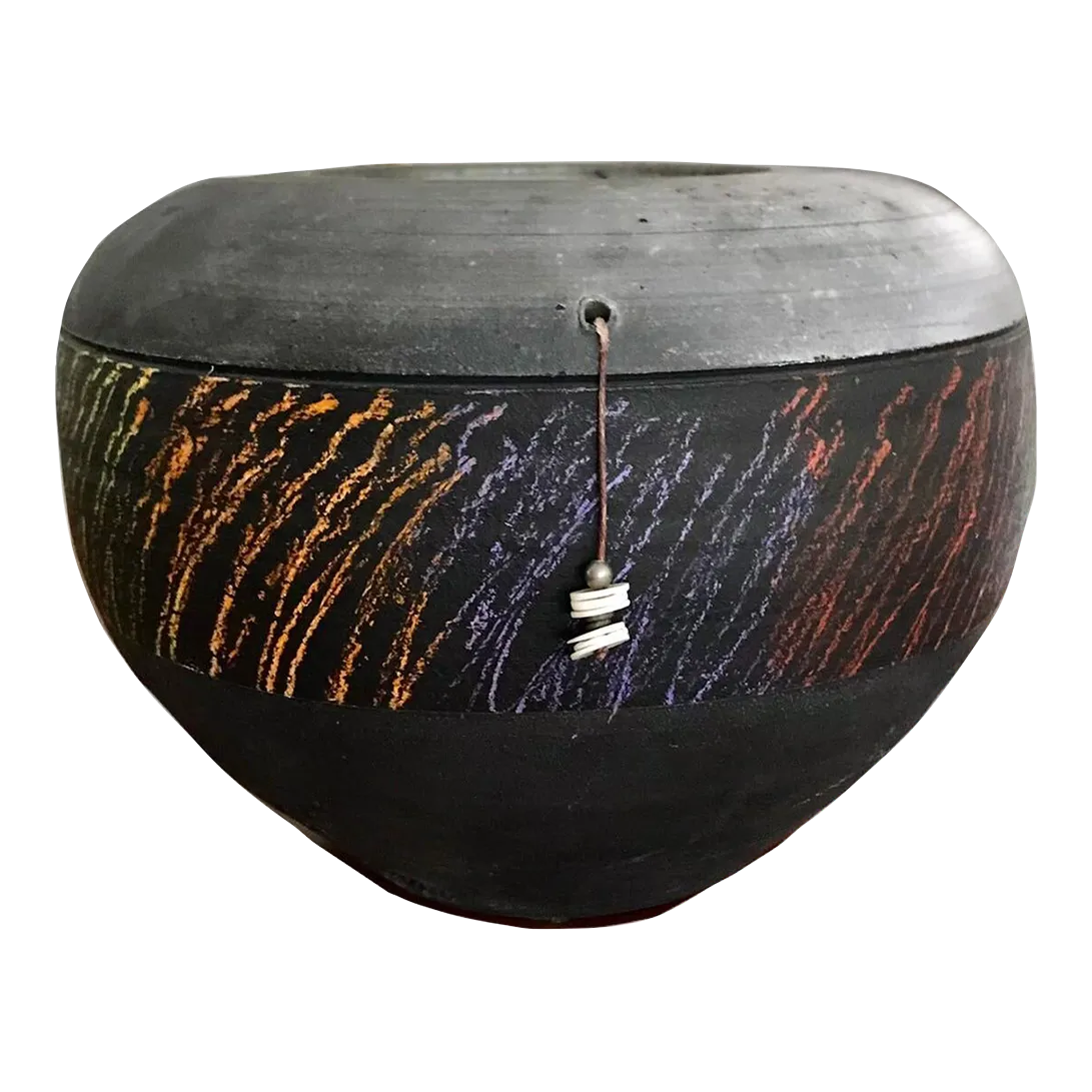 1980s Signed Post Modern Raku Art Studio Pottery Modernist Hand Painted ...