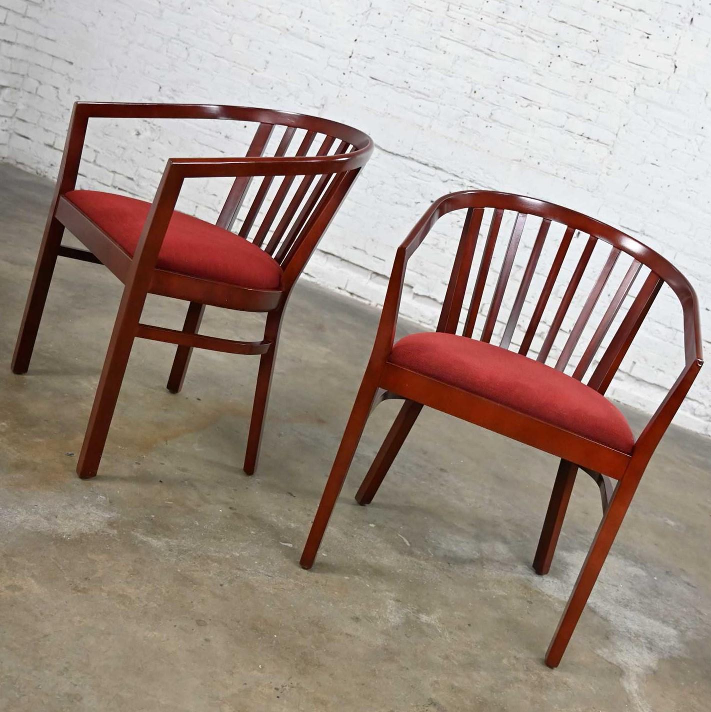 Vintage Modern Herman Miller Slat Back Armchairs Burnt Orange Brushed Chenille Seats a Pair Chairish