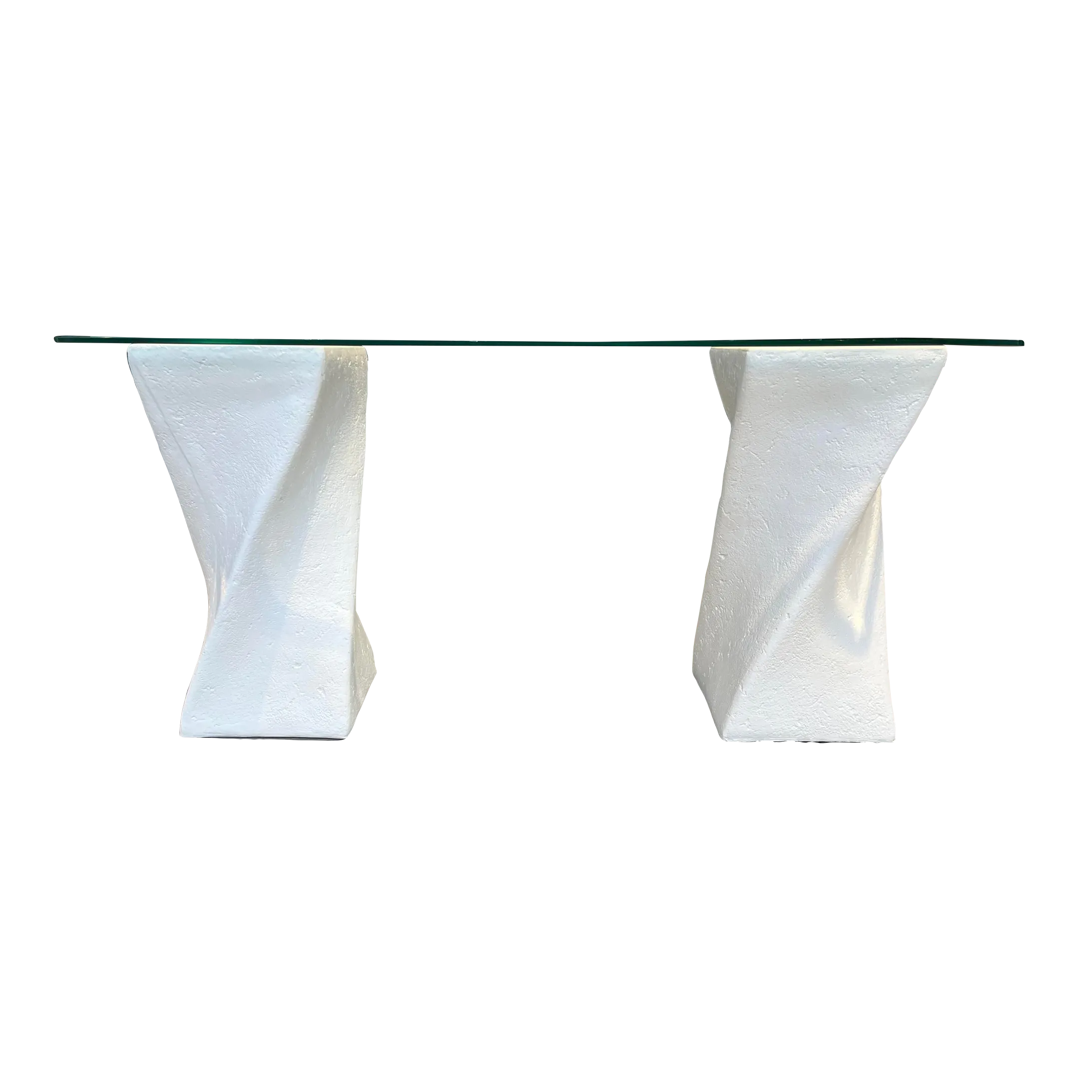 Postmodern Plaster Pedestal Console Sofa Table in Sirmos | Chairish
