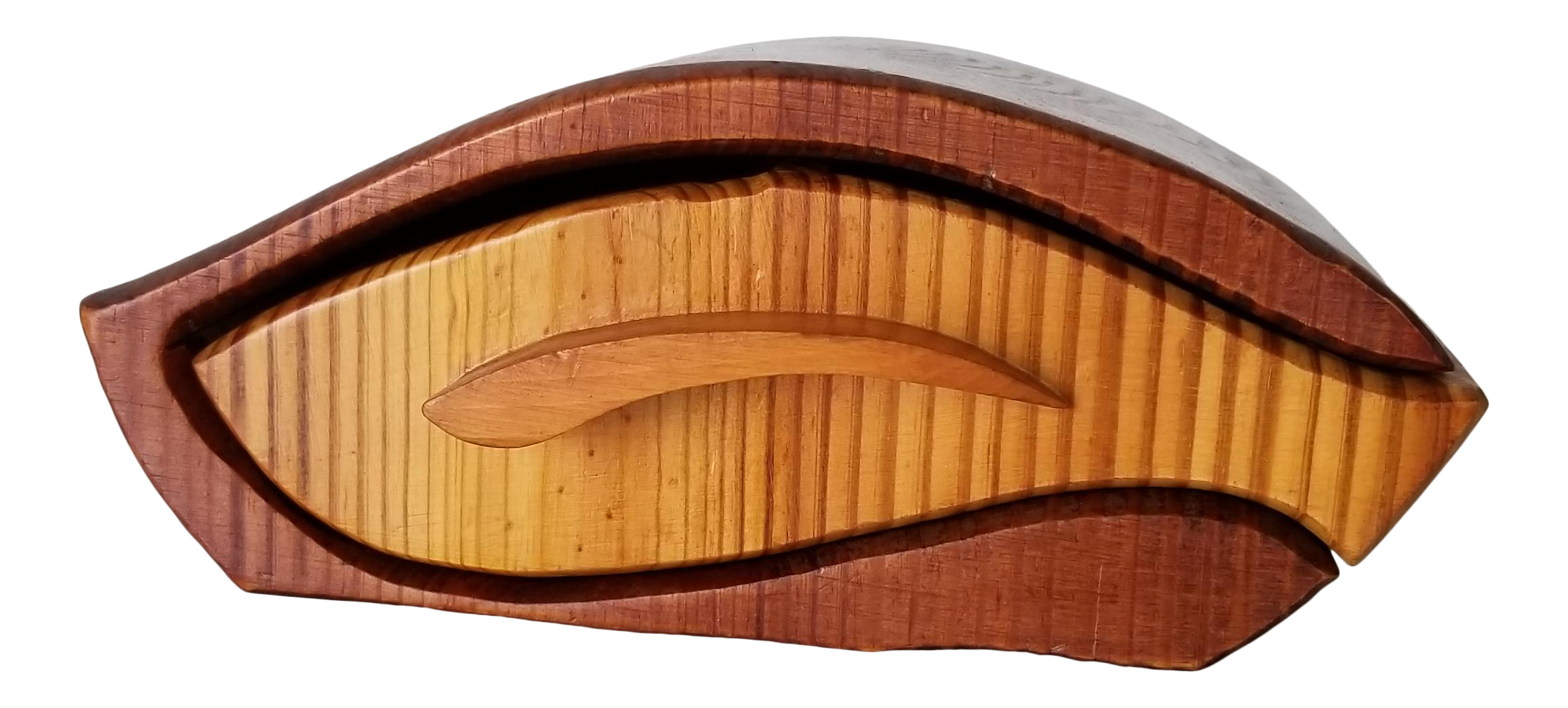 1990s Vintage Natural Finish Bandsaw Jewelry Box Chairish