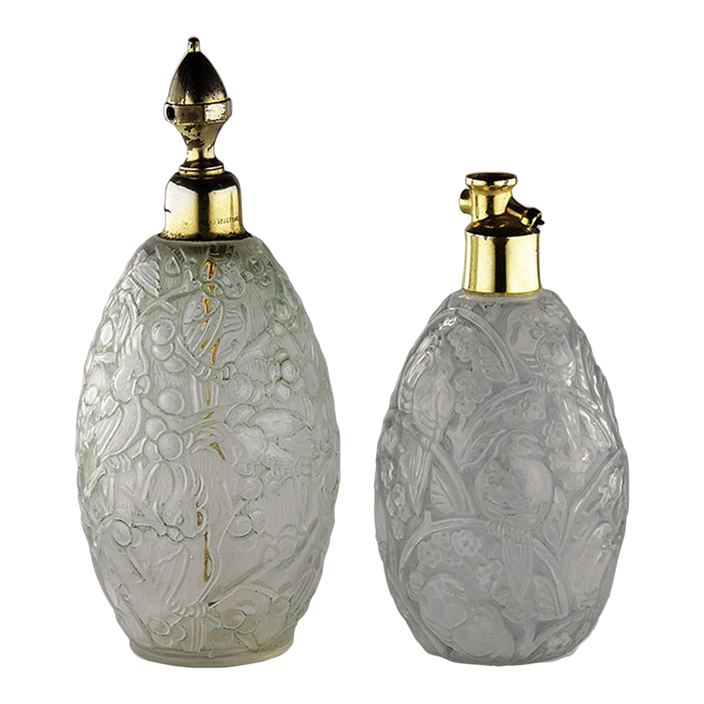 Pair of Early 20th Century Art Déco French Glass Perfume Bottles by ...