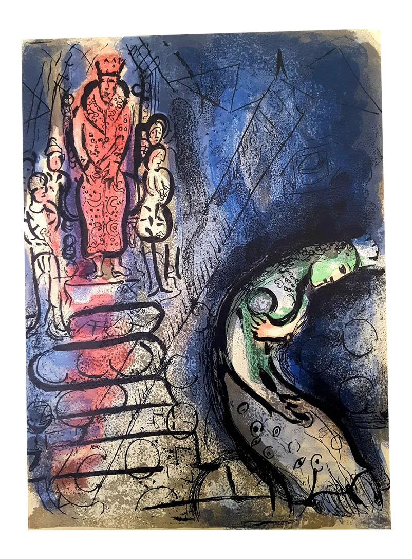 Marc Chagall - The Bible - Ahasuerus Sends Vasthi Away - Original ...