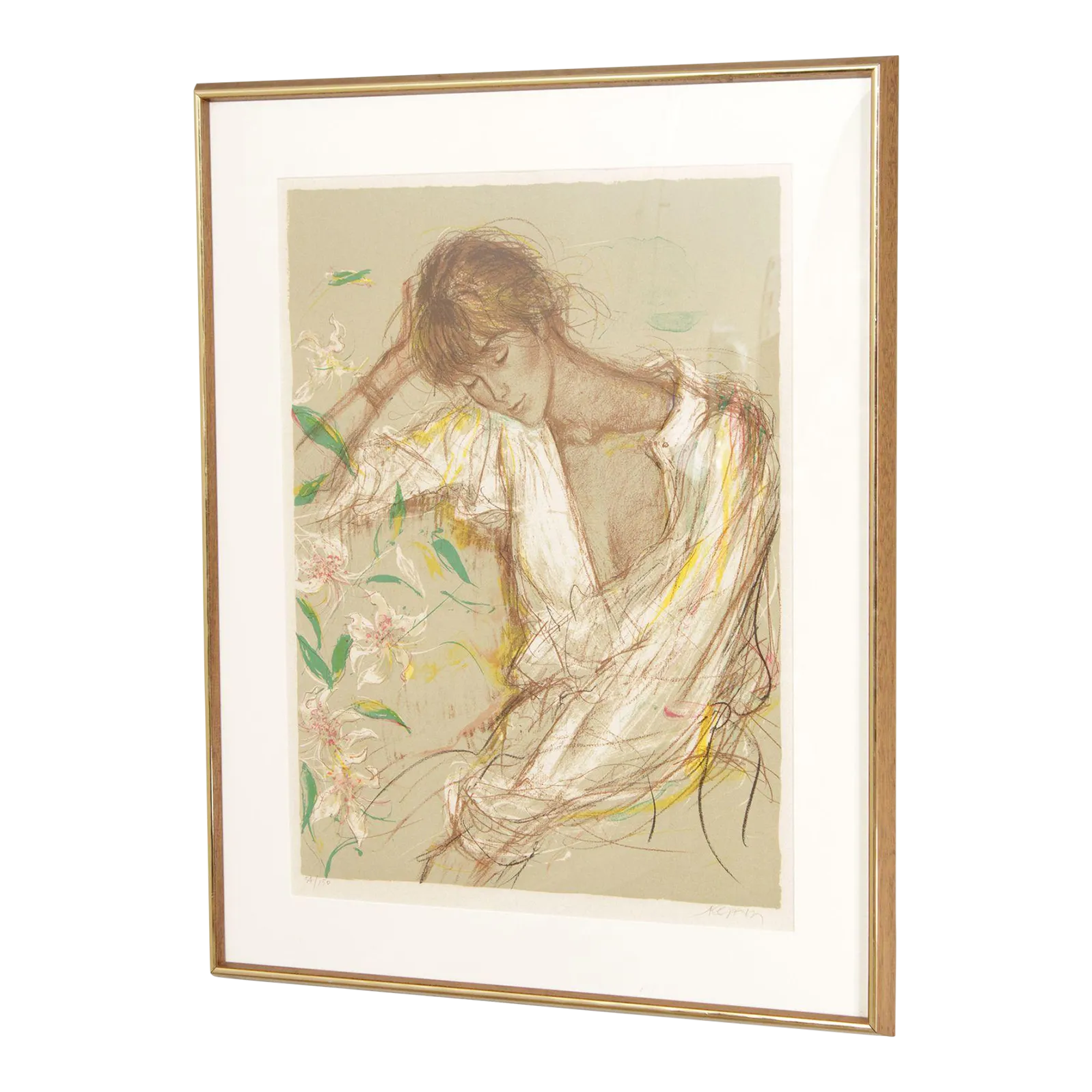 Late 20th Century Jacques Pecnard 'Claudine' Lithograph, Custom Framed ...