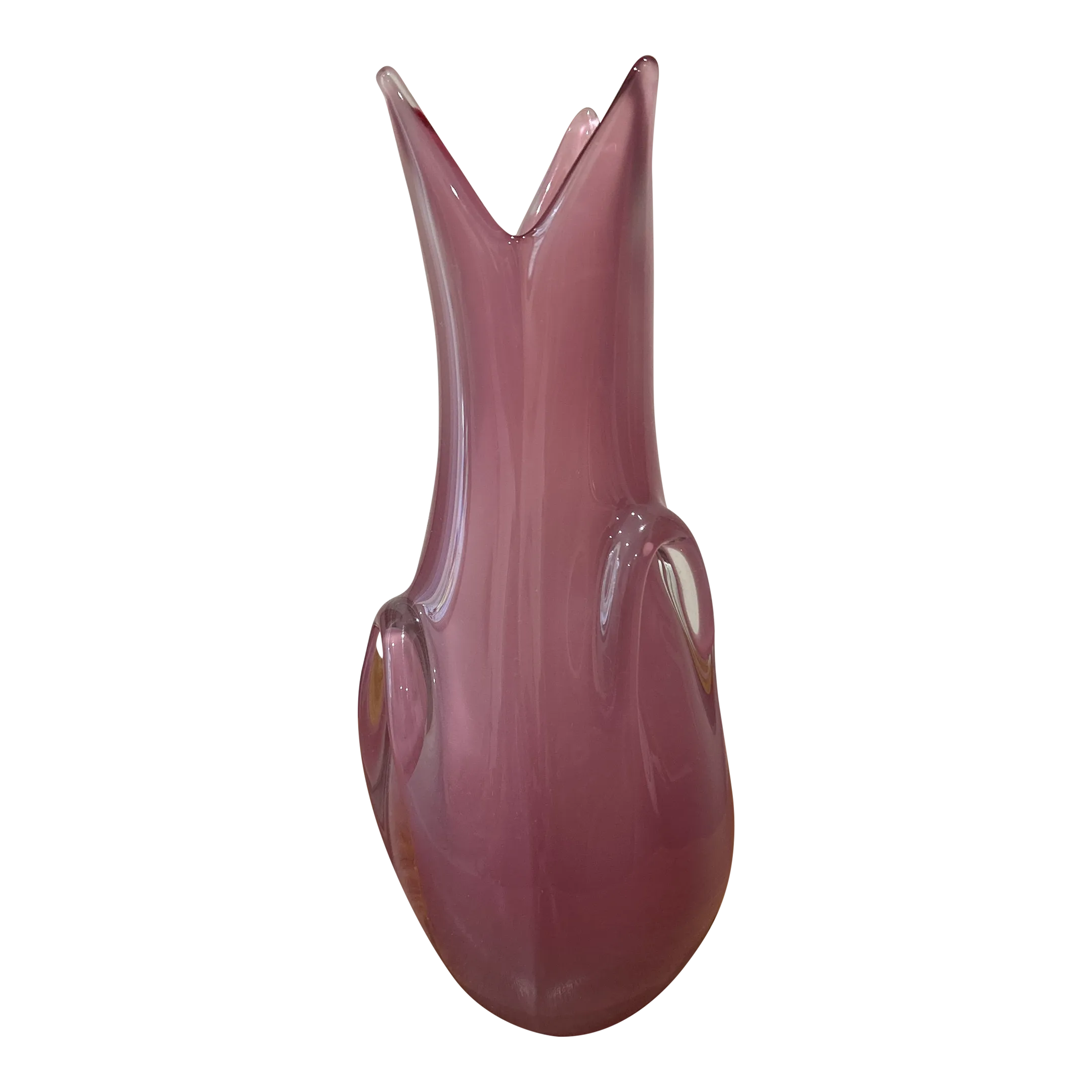 Vintage Mid 20th Century Murano Pink Alabastro Glass Vase | Chairish
