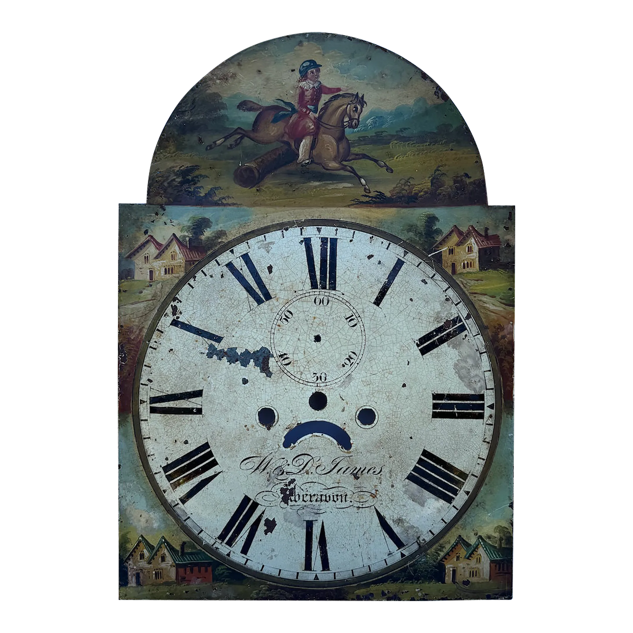 Late 18th Century Welsh Painted Clock Face by W & D James Clockmakers ...
