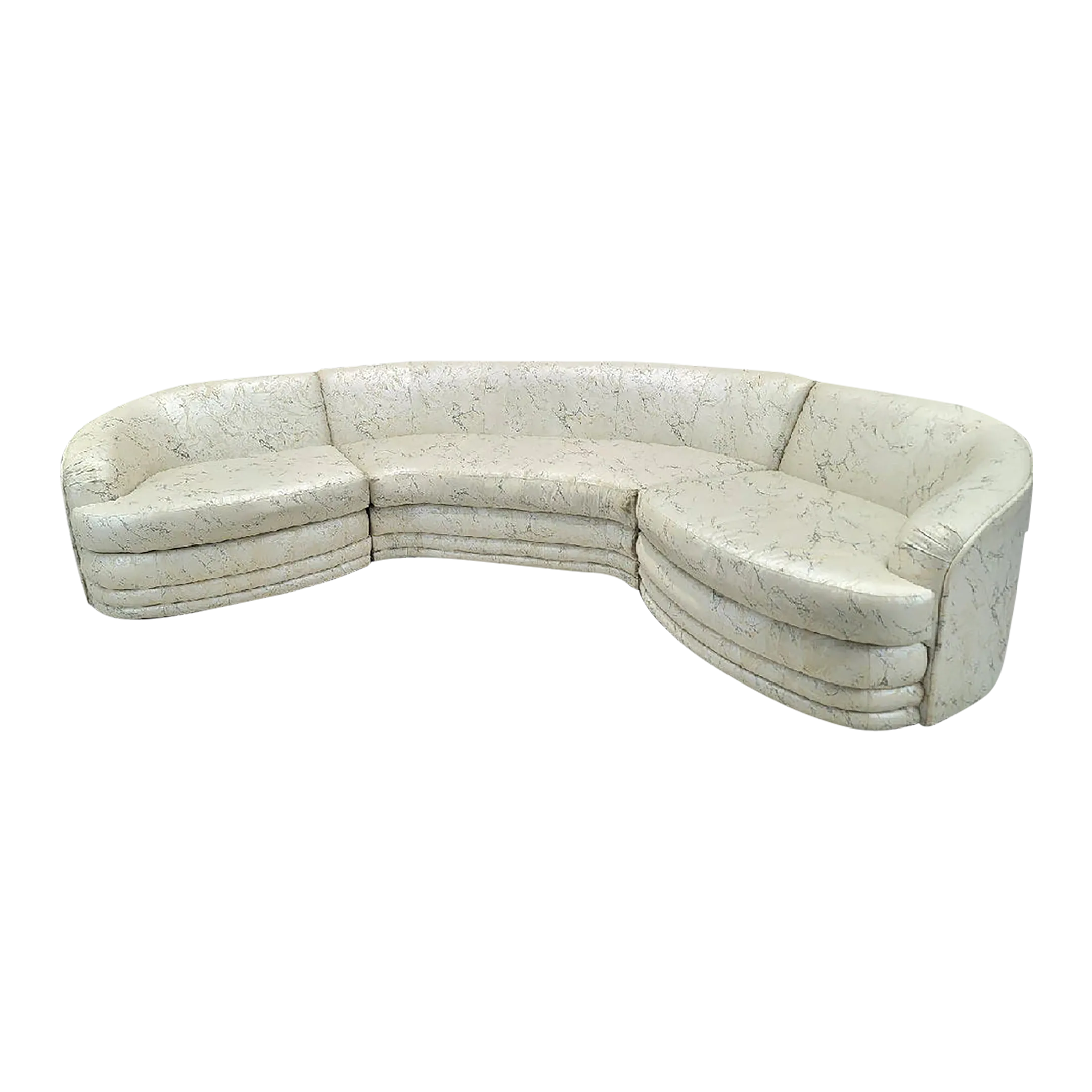 Late 20th Century Vintage Postmodern Kagan Style Three Piece Curved ...