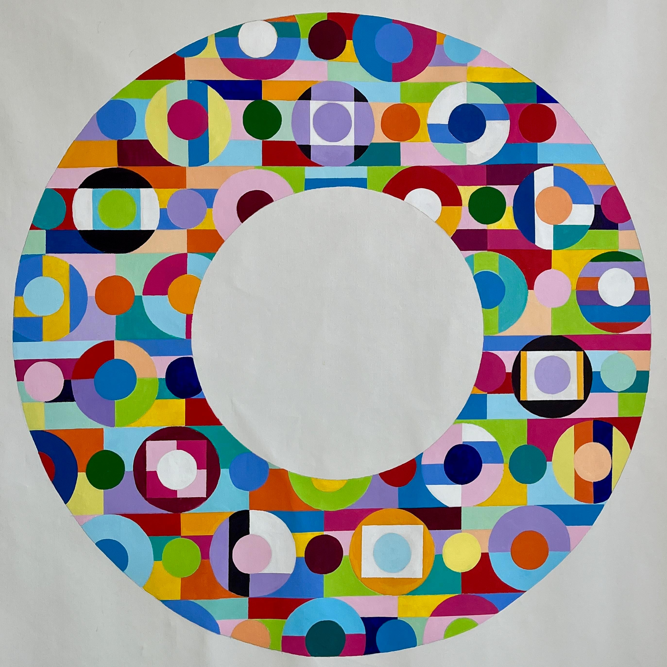 Geometric Color Wheel Painting | Chairish