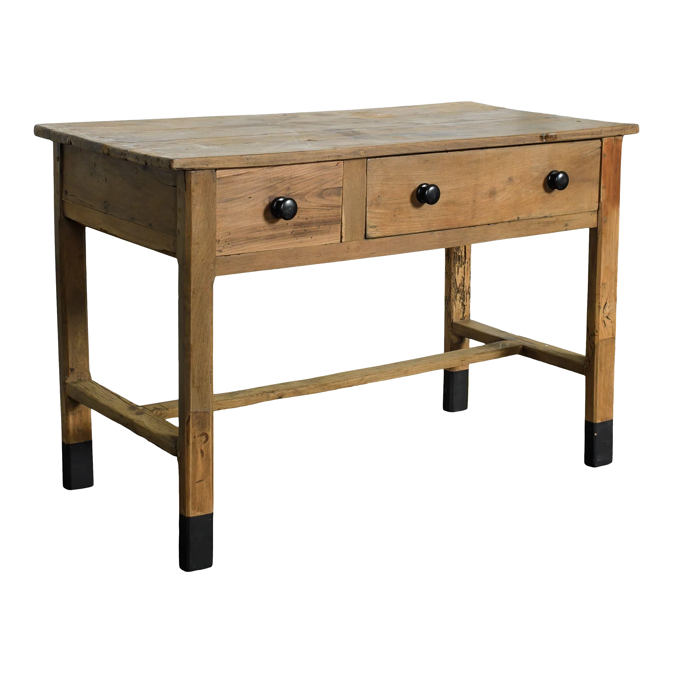 Vintage Dutch Wood Table With Drawers | Chairish