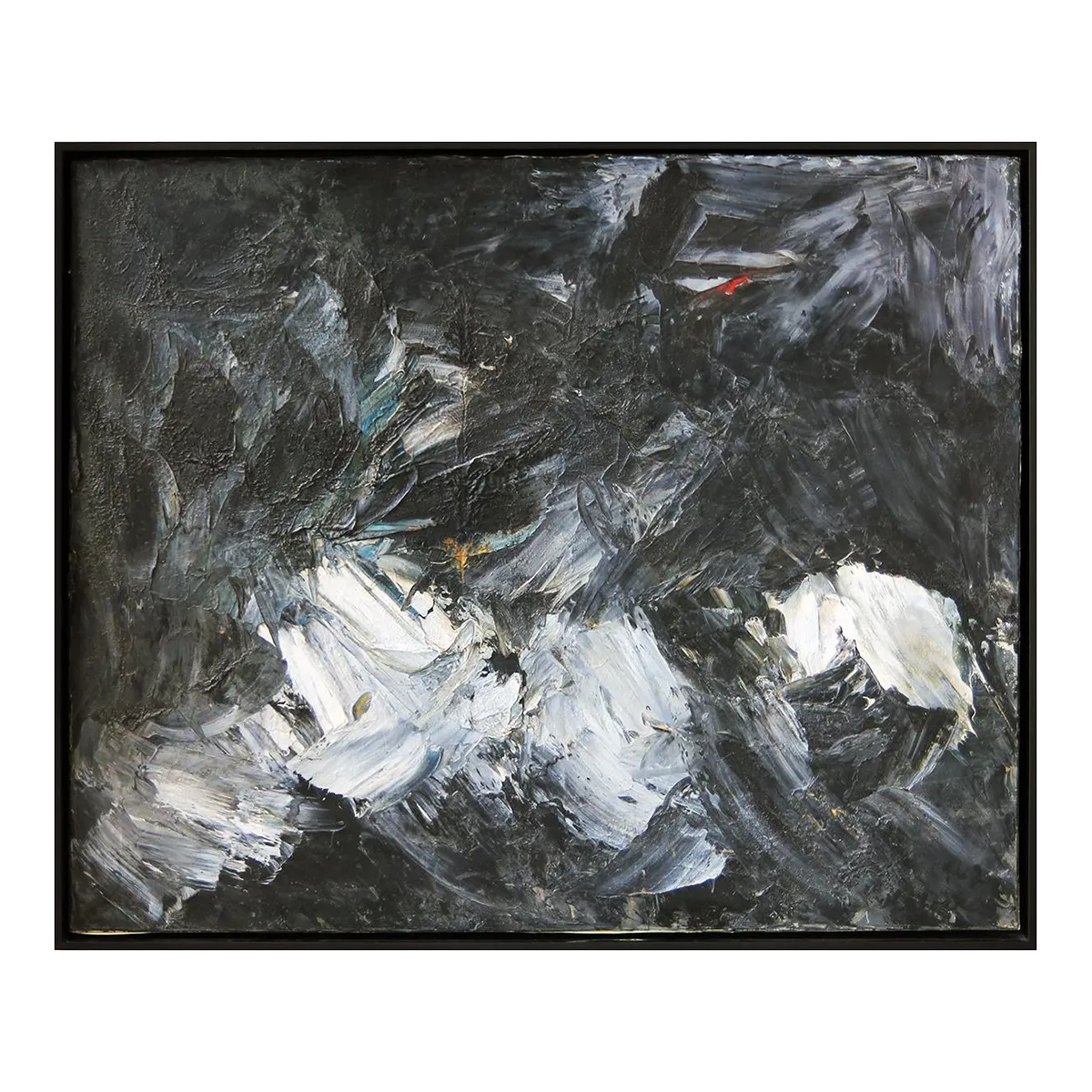 1962 Black and White Abstract Expressionist Painting by Stacha Halpern ...