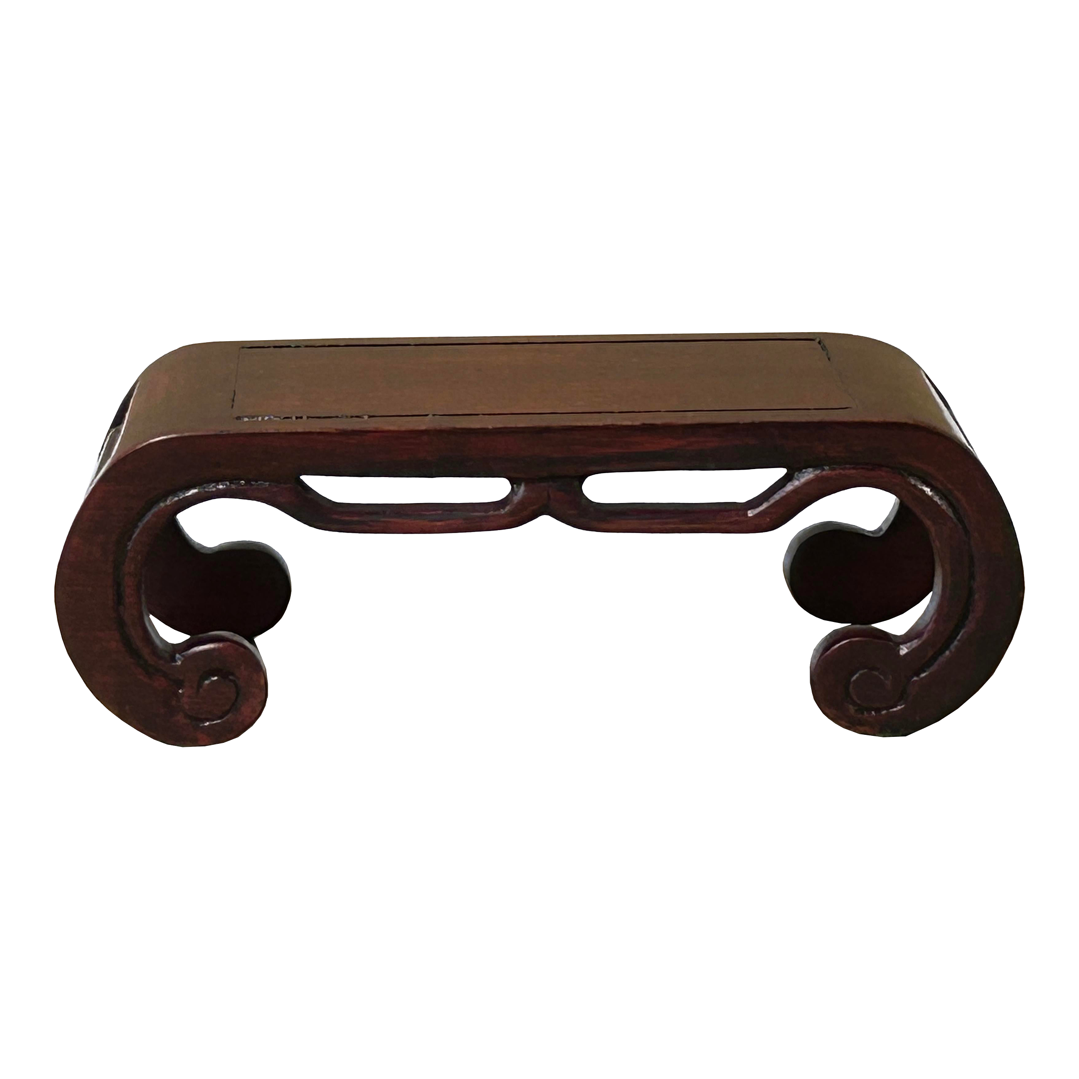 5" Reddish Brown Scroll Leg Rectangular Wood Display Stand Easel | Chairish