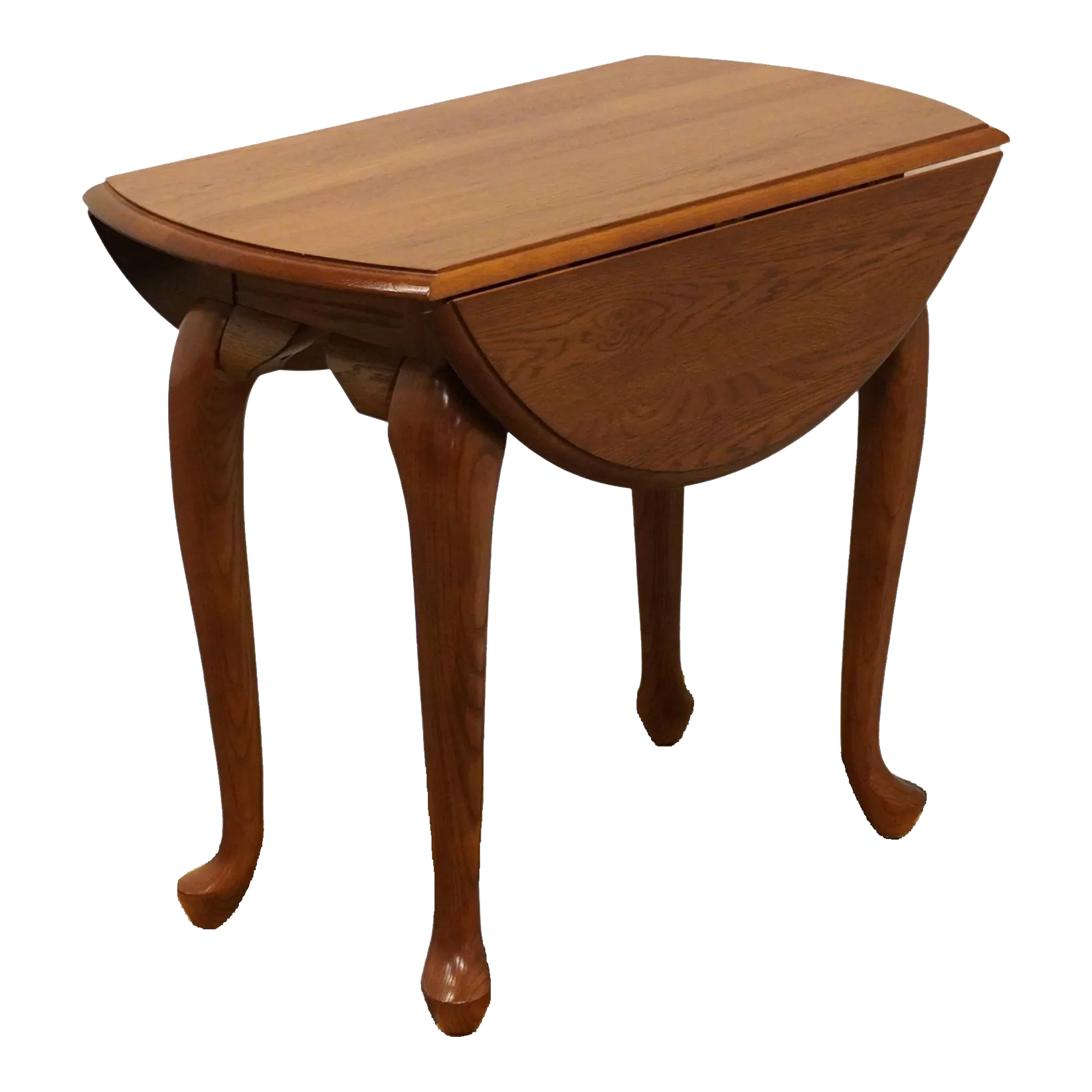 Kincaid Furniture Solid Oak Country French Style 28" Drop-Leaf Pembroke Accent End Table | Chairish