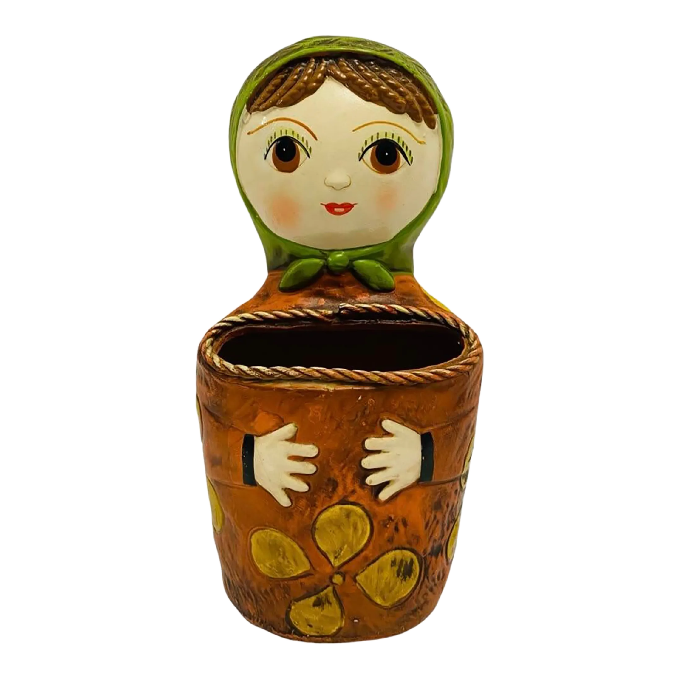 Pride Creations Papier Mache Babushka Doll Wall Pocket Japan, 1960 ...