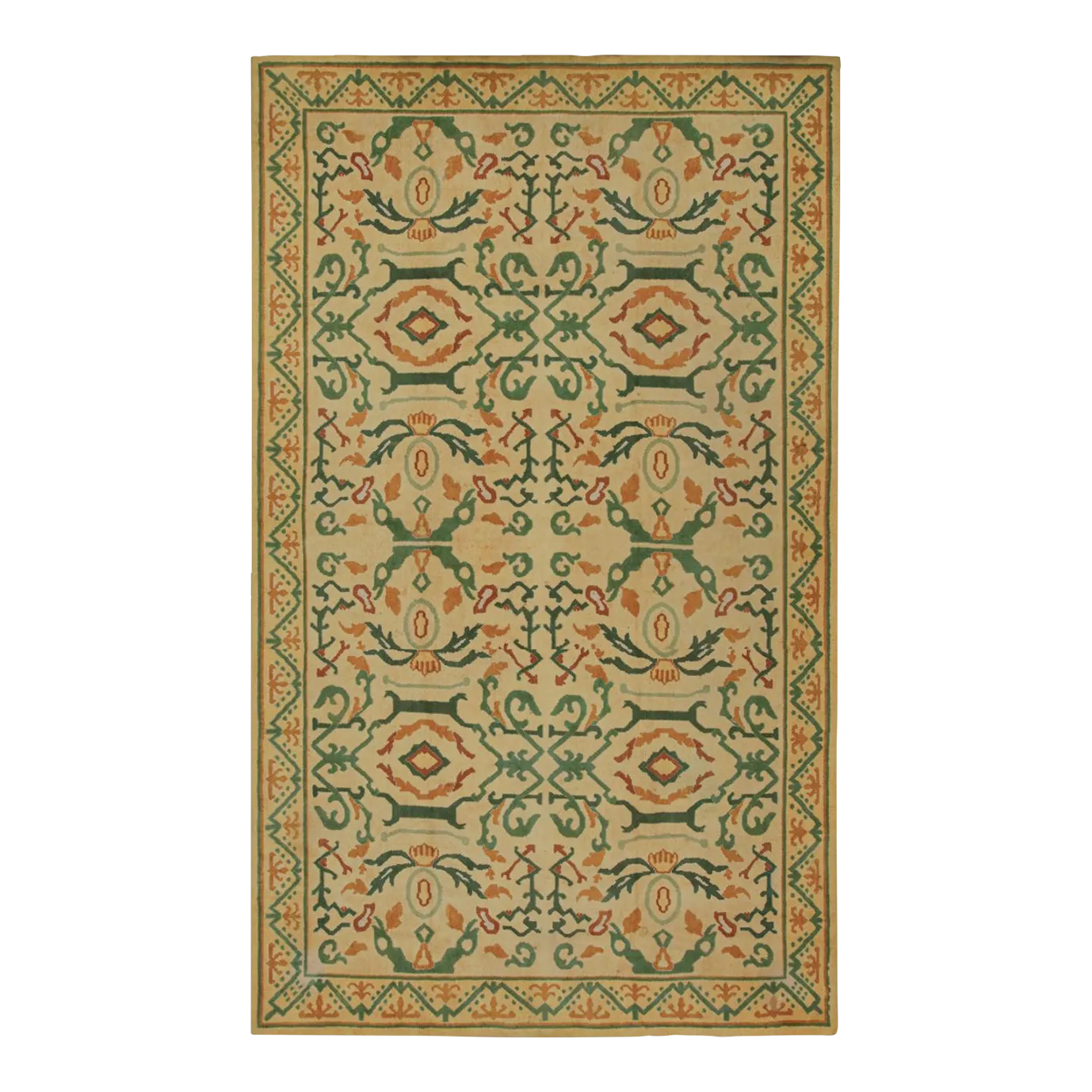 Vintage Spanish Rug in Gold, With Geometric Patterns, From Rug & Kilim ...