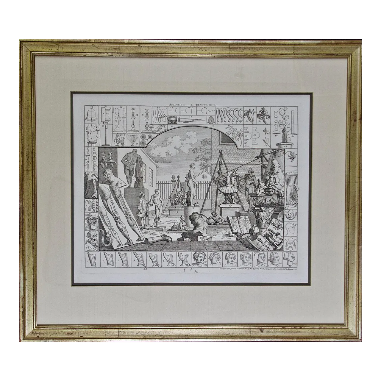 Set of Two 18th Century Engravings From William Hogarth 'S "Analysis of ...