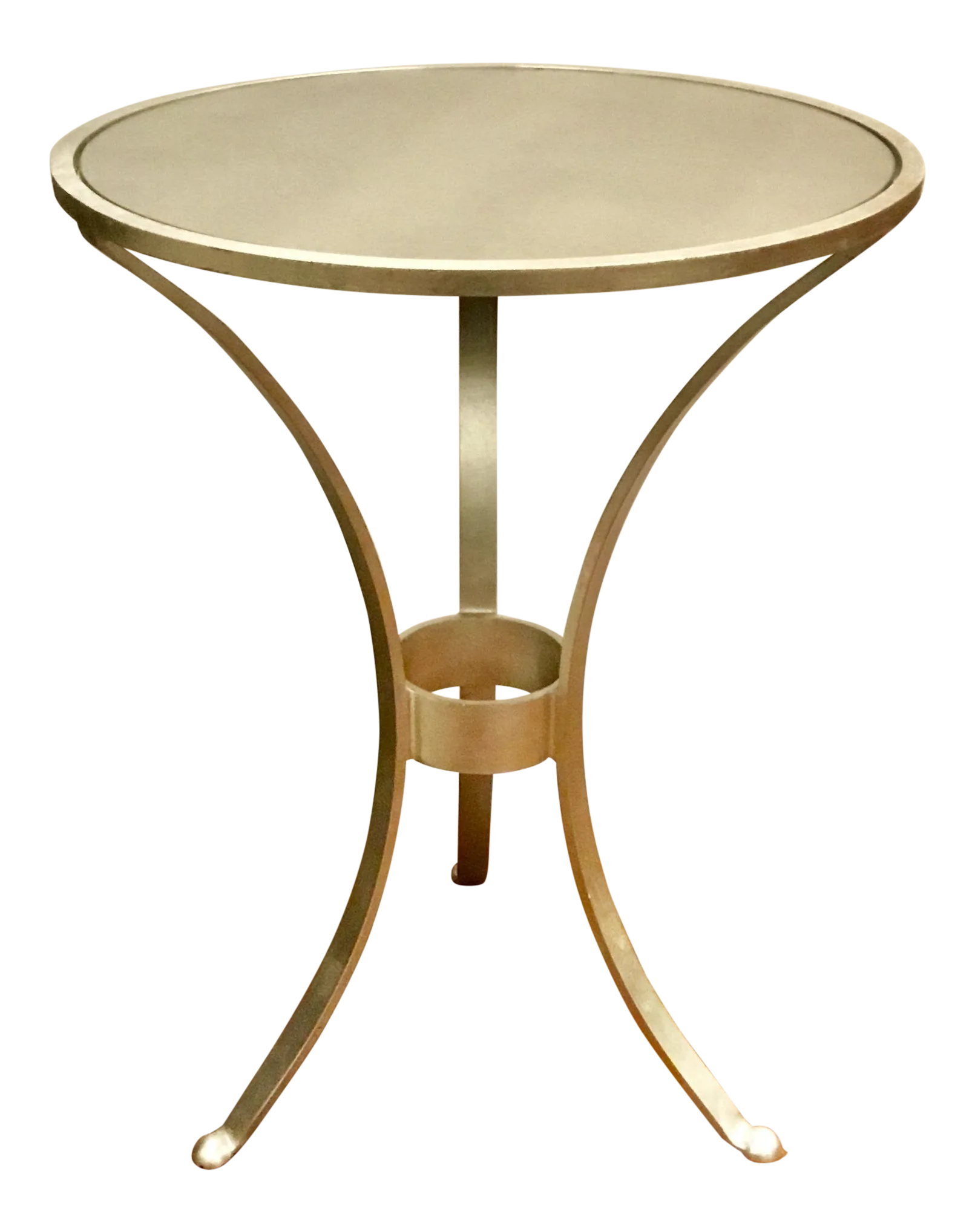 Contemporary Worlds Away Three Leg Silver Accent Table | Chairish